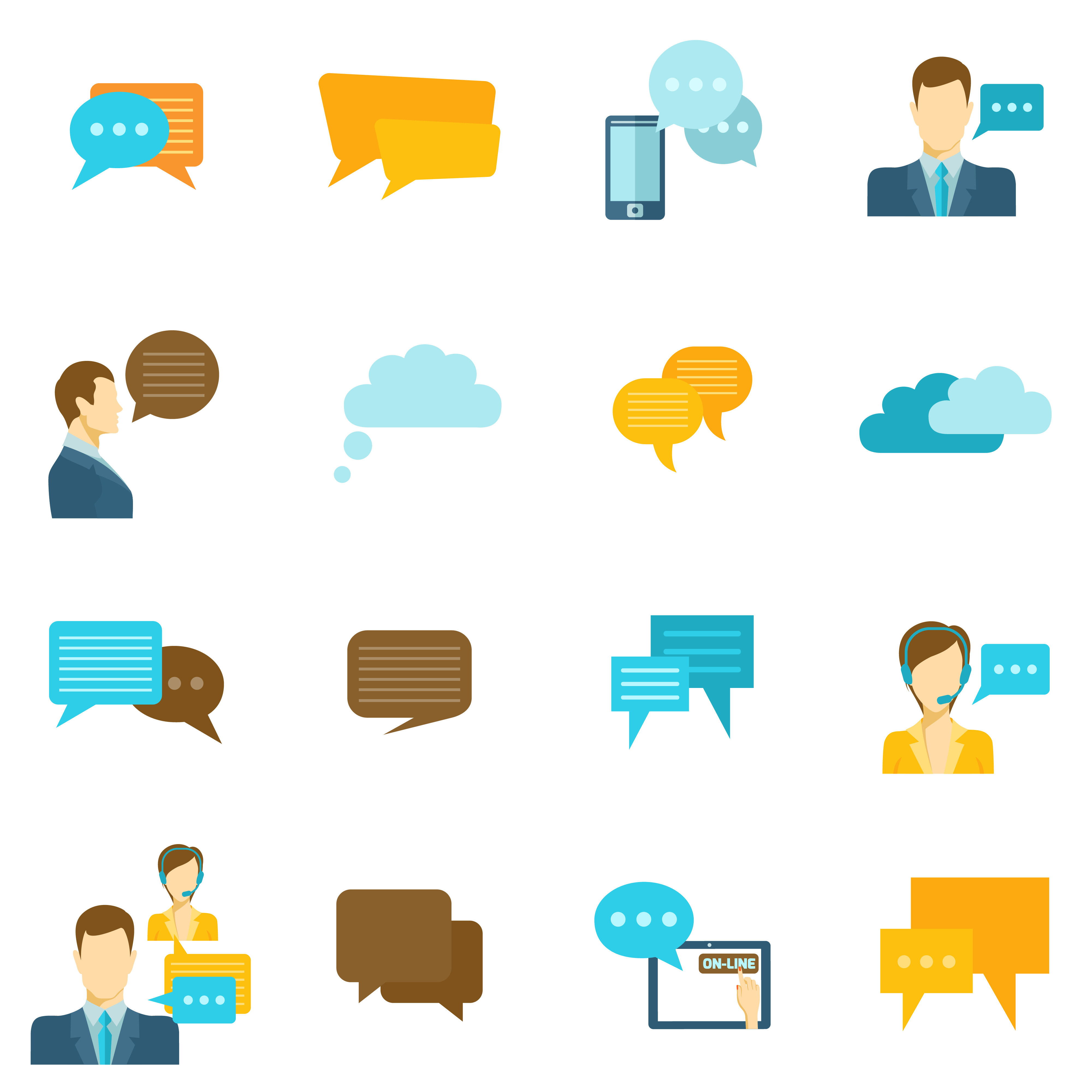 Chat icons flat 443672 Vector Art at Vecteezy Chat icons flat 443672 Vector Art at Vecteezy