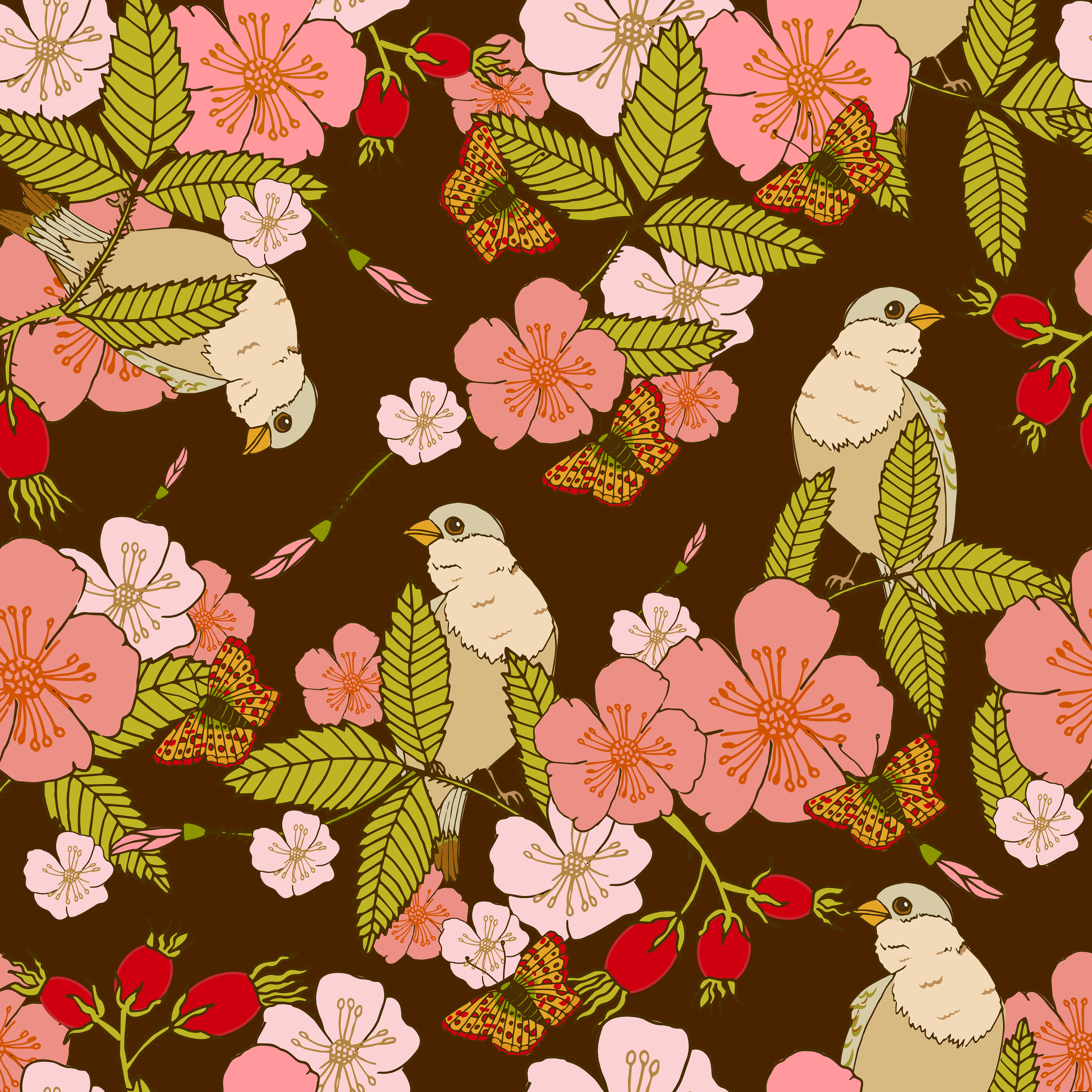 Flowers seamless pattern 444139 Vector Art at Vecteezy