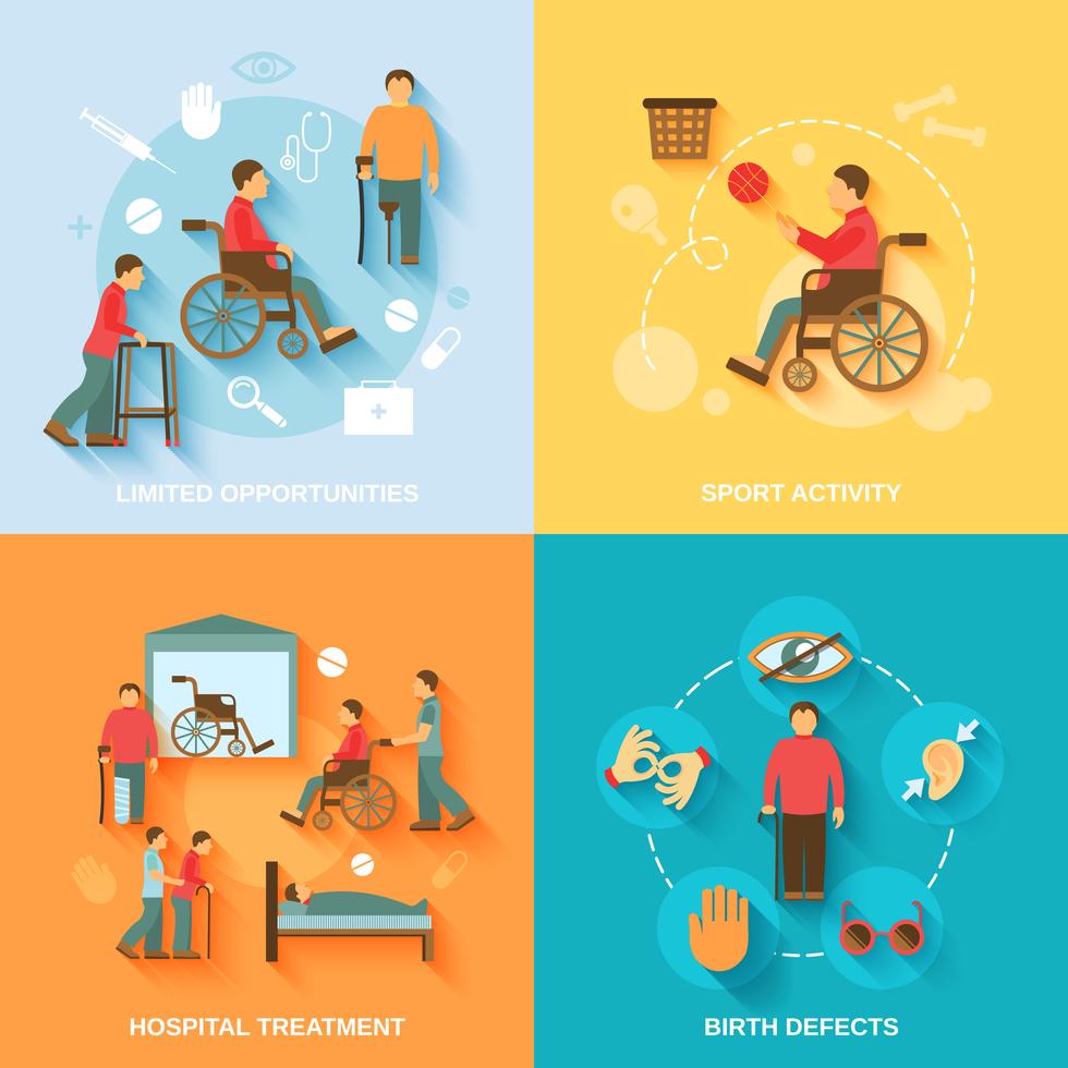 Disabled icons set flat 444267 Vector Art at Vecteezy Disabled icons set flat 444267 Vector Art at Vecteezy