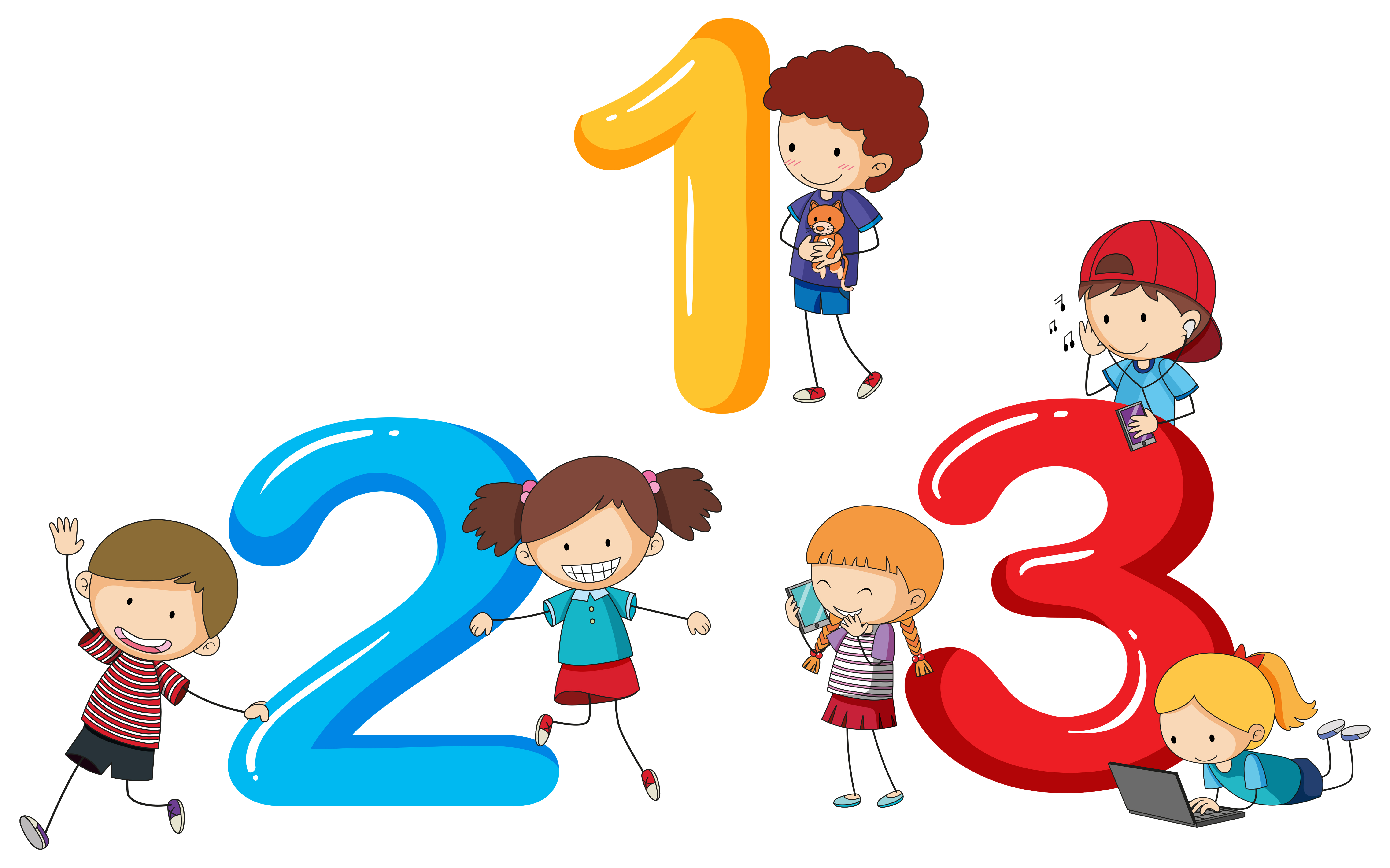 Schriftgestaltung für die Nummern eins bis drei - Download Kostenlos Vector, Clipart Graphics ...