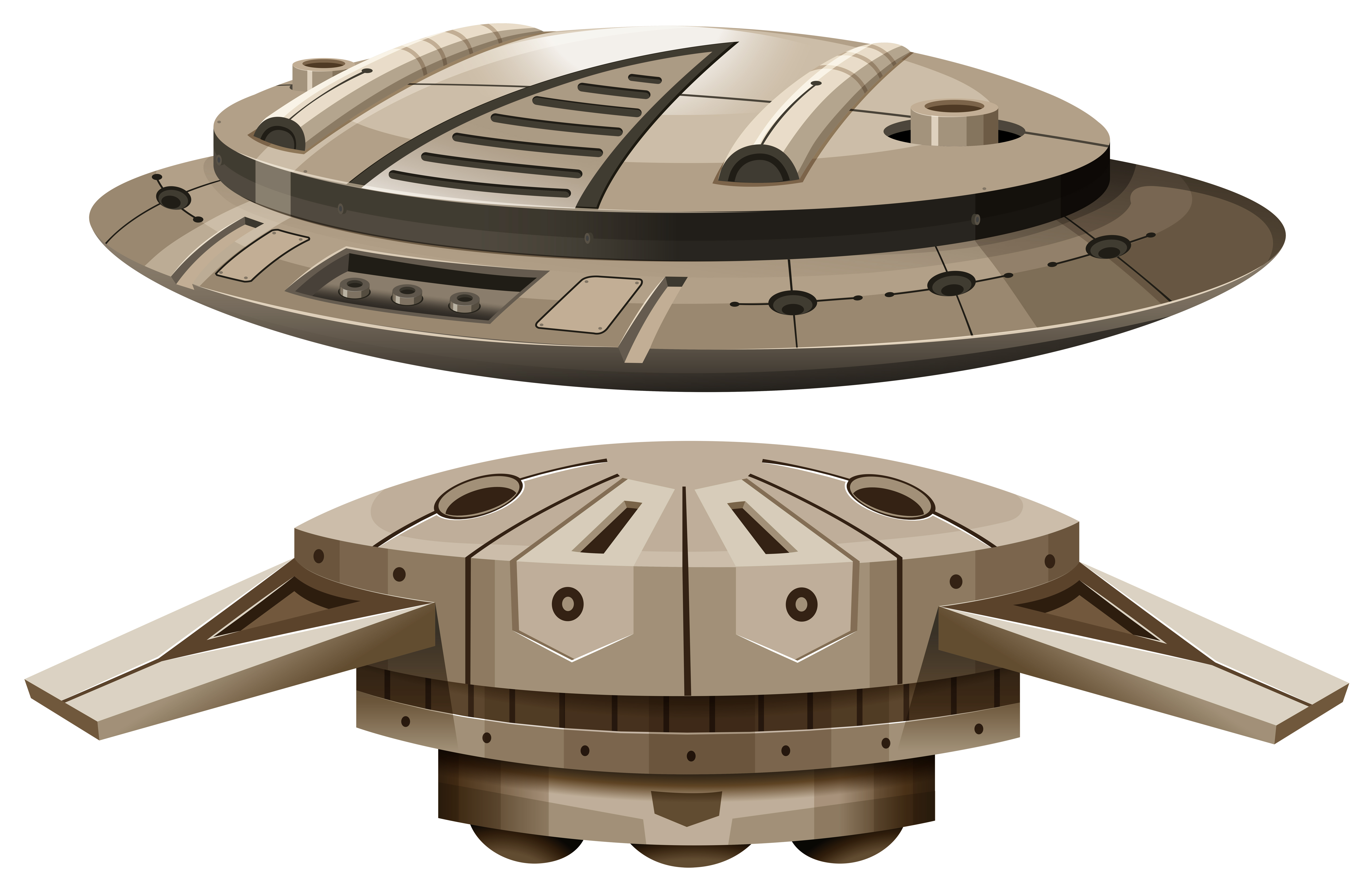 Two designs of spaceships 444578 Vector Art at Vecteezy