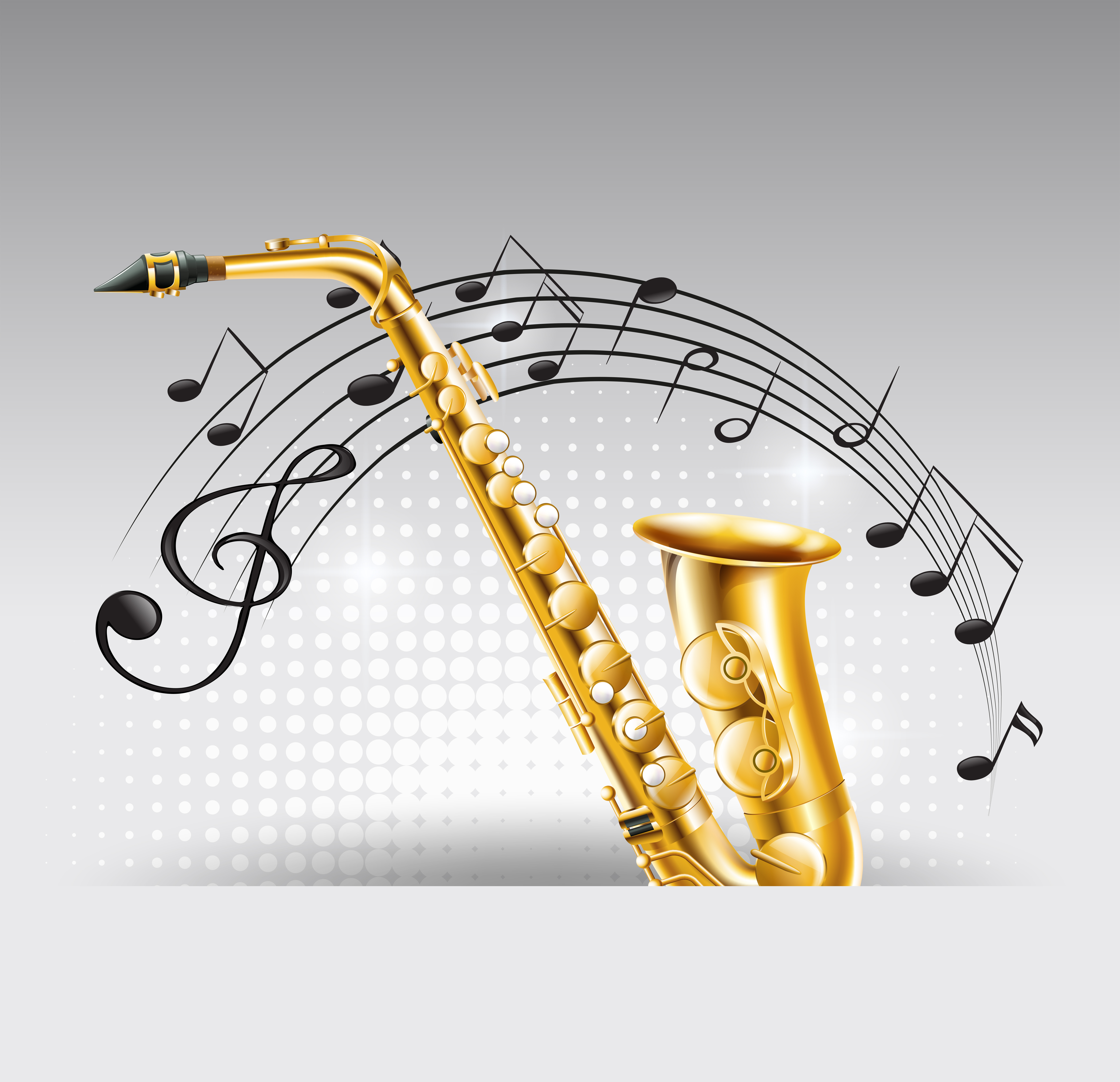 Saxophone with music notes in background 445537 Vector Art at Vecteezy Saxophone with music notes in background 445537 Vector Art at Vecteezy