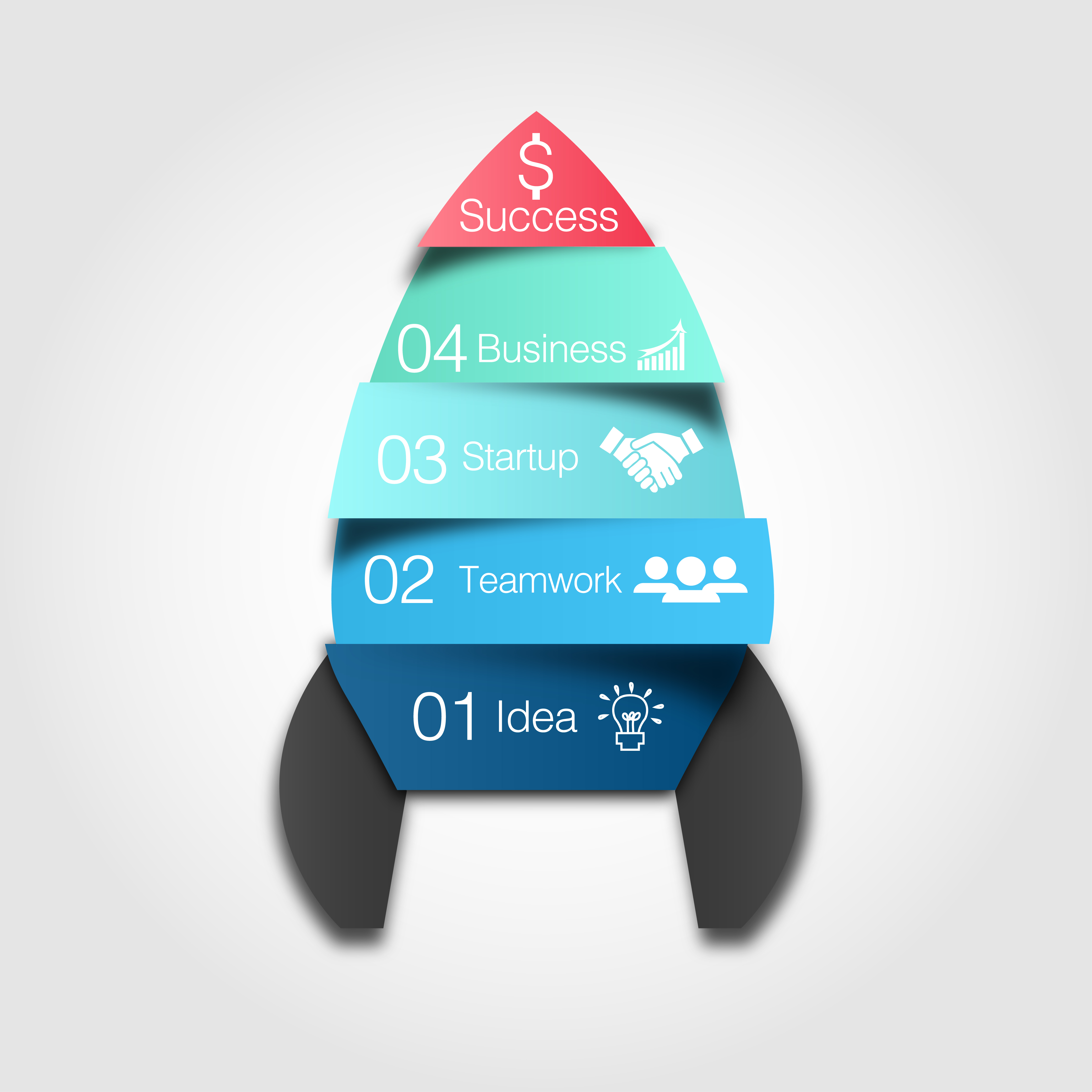 Vector spaceship infographic. Rocket template for growth diagram, graph ...