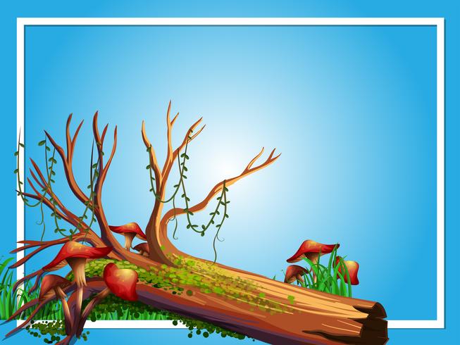 Border template with log and mushroom 445872 Vector Art at Vecteezy