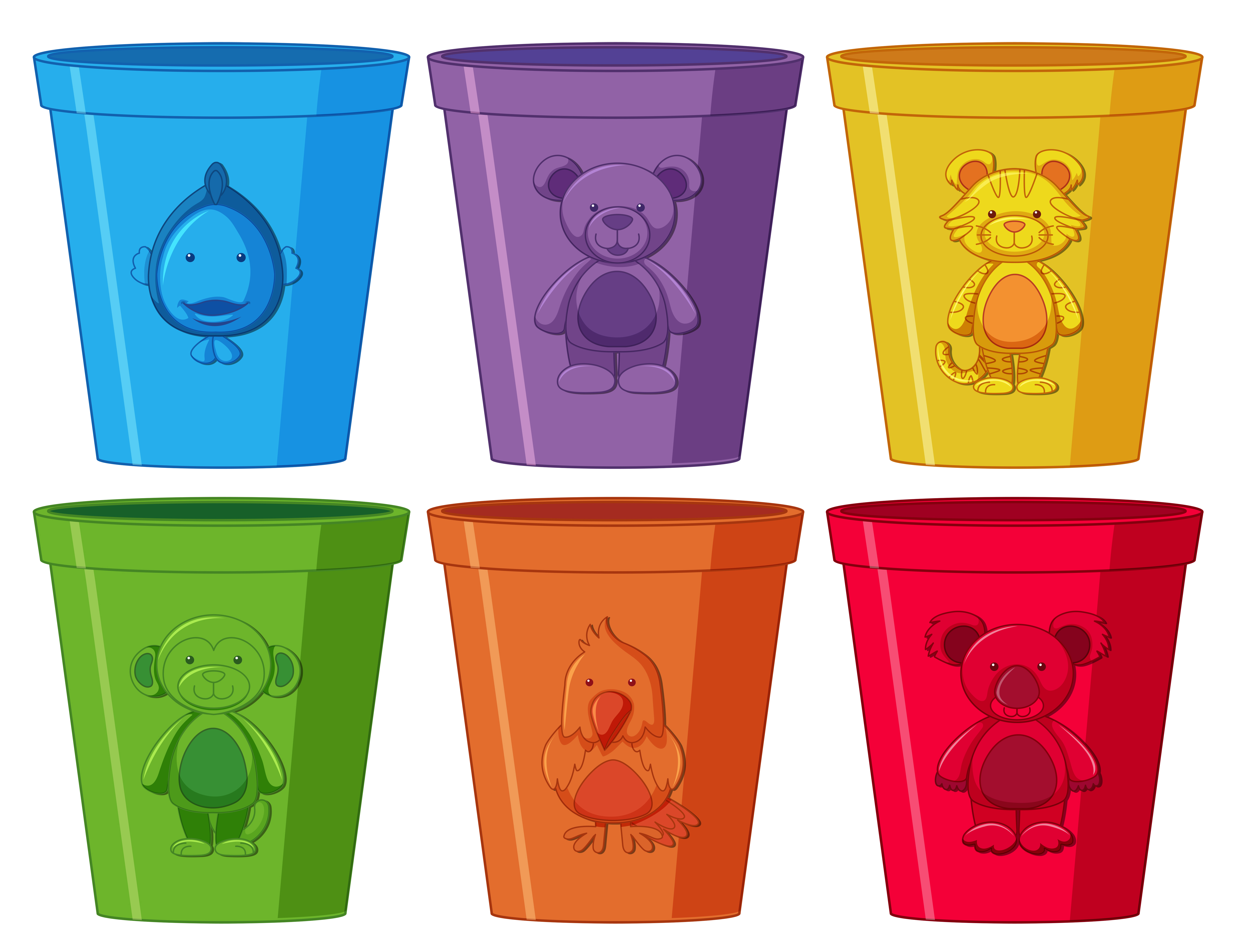Set Of Colorful Cups 448382 Vector Art At Vecteezy