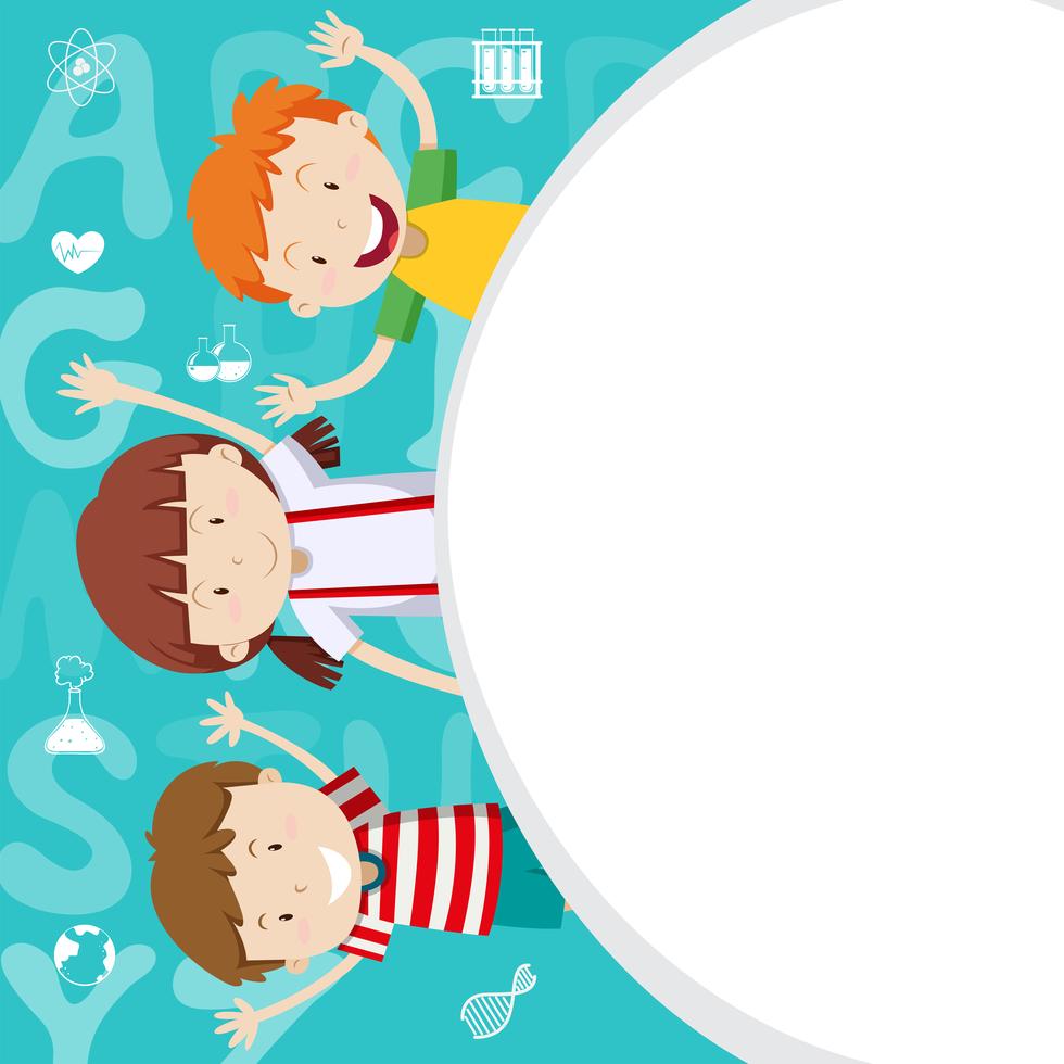 Happy kids around the border 448544 Vector Art at Vecteezy