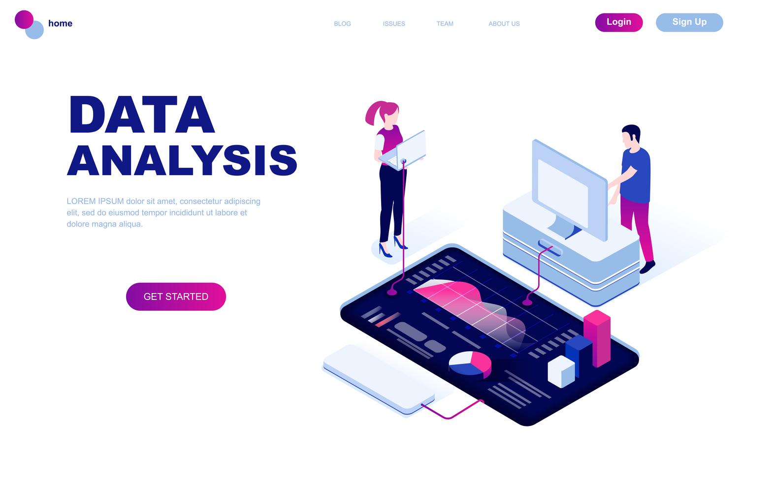 Modern flat design isometric concept of Auditing, Data Analysis 452266 ...