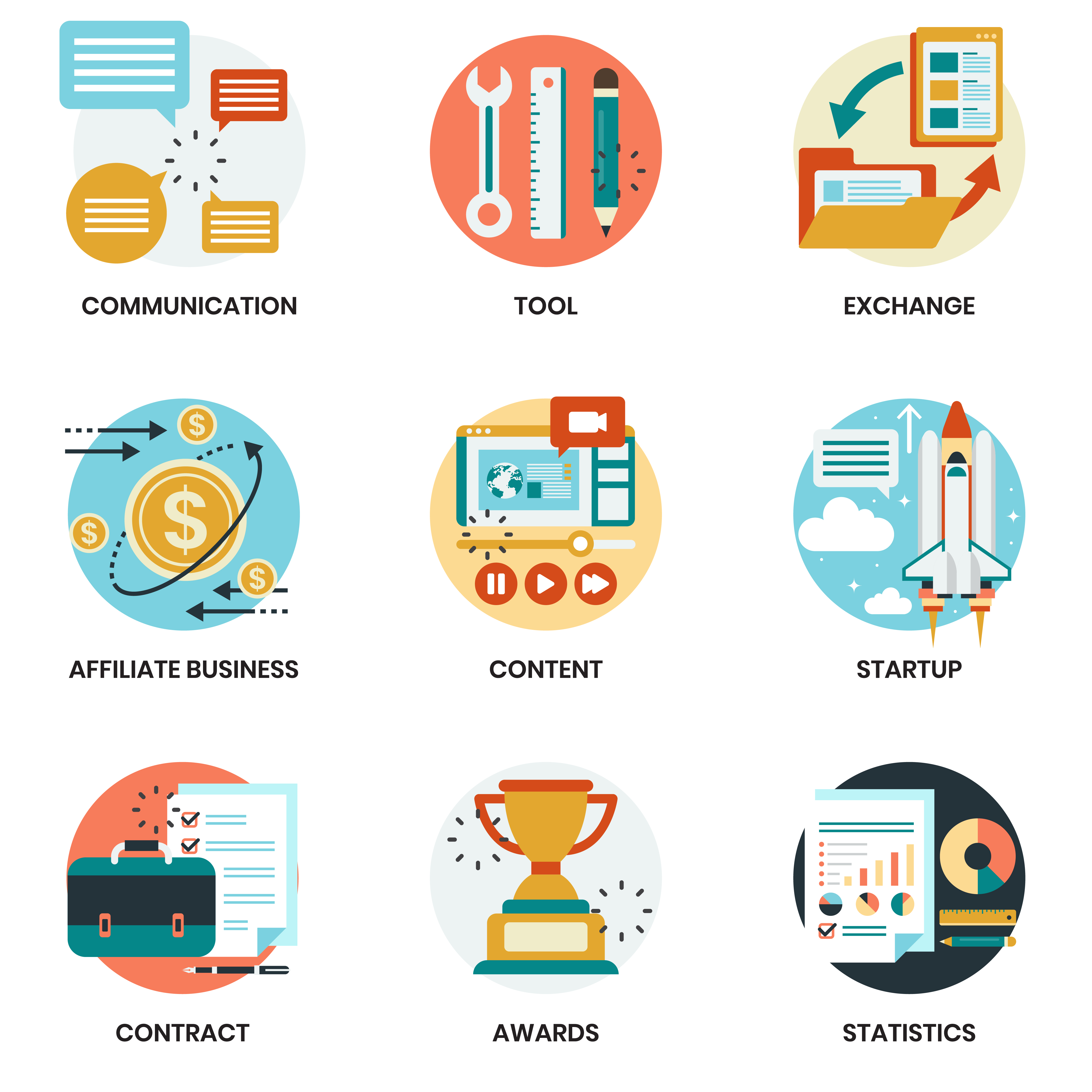 Business icons set for business, marketing 452490 Vector Art at Vecteezy