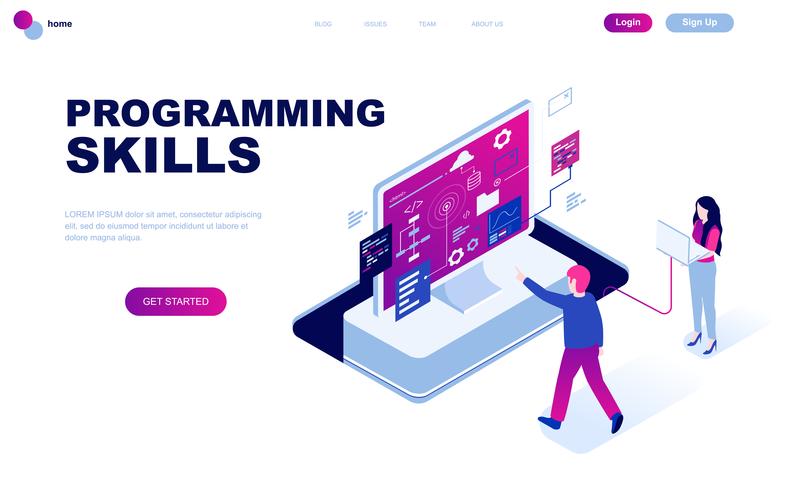 Modern flat design isometric concept of Programming Skills 452768 ...