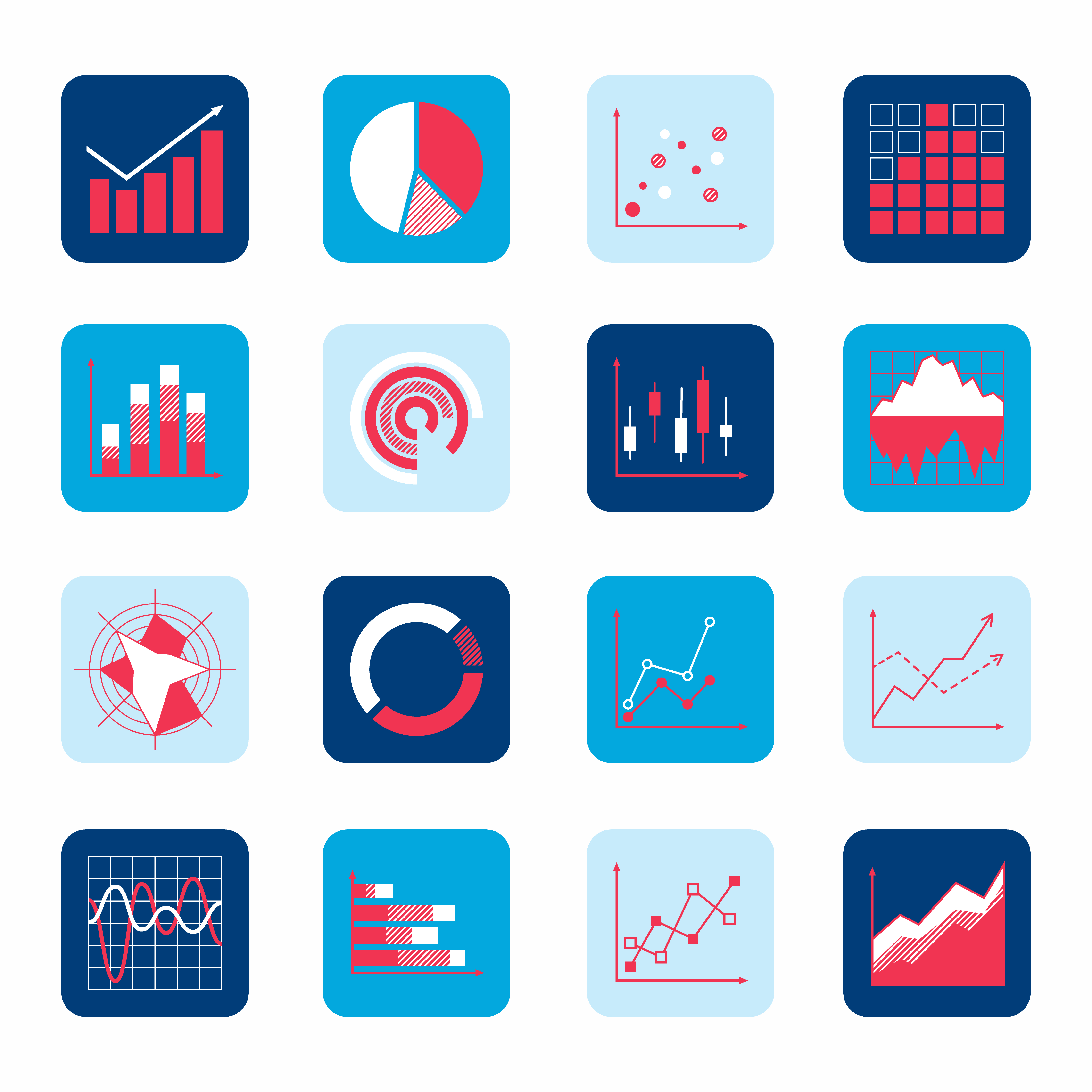 Business chart icons 452824 Vector Art at Vecteezy