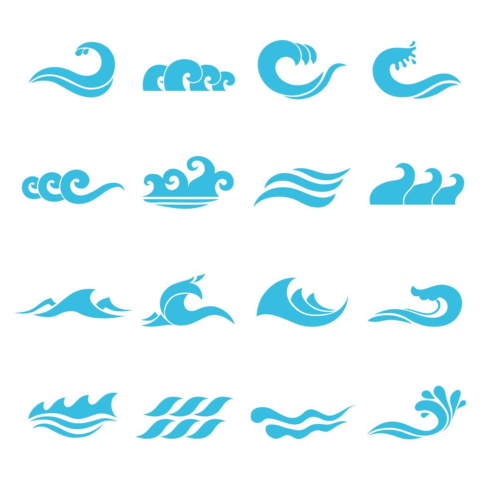 Waves Icons Set 452888 Vector Art at Vecteezy