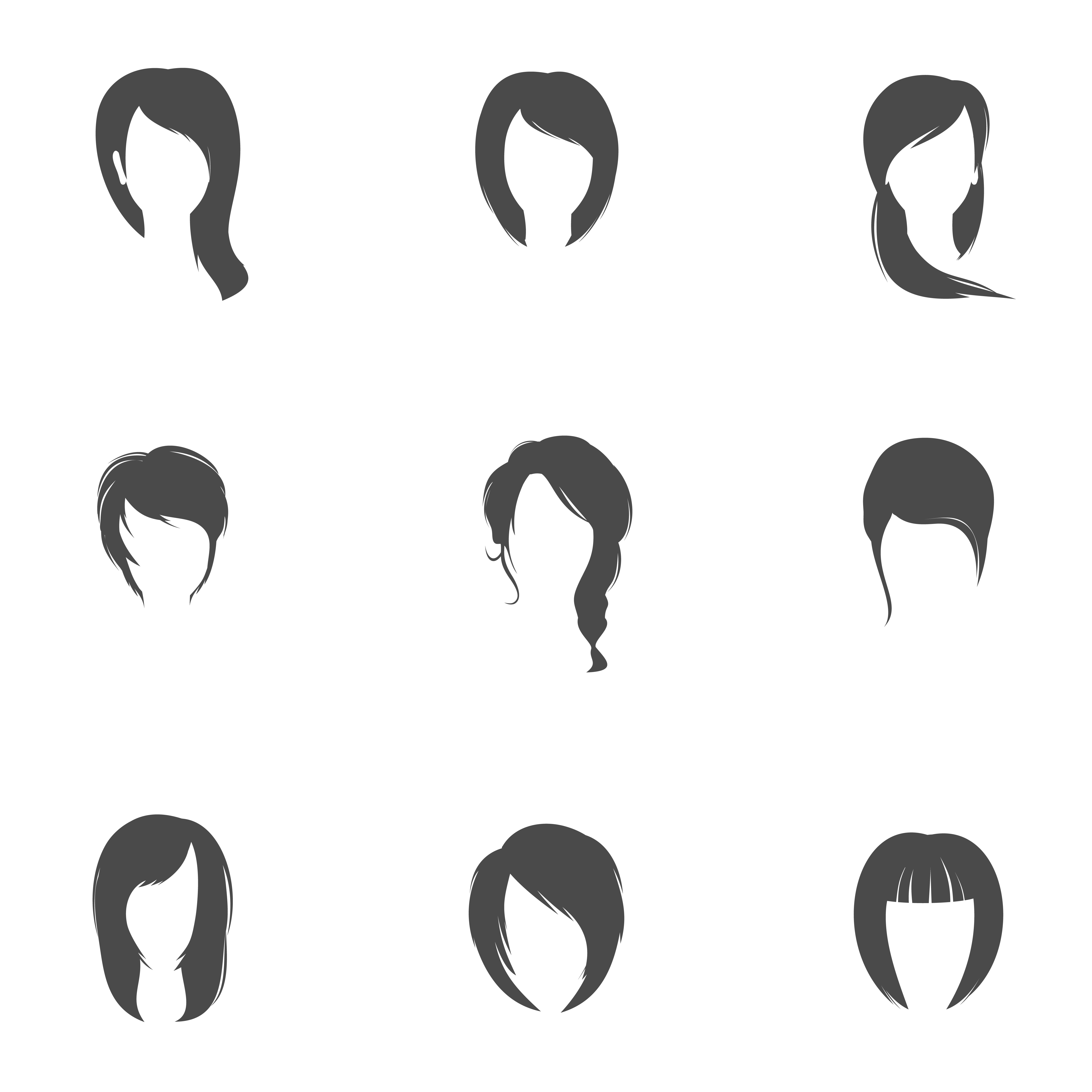 Girl Hair Style Set 453215 Vector Art At Vecteezy