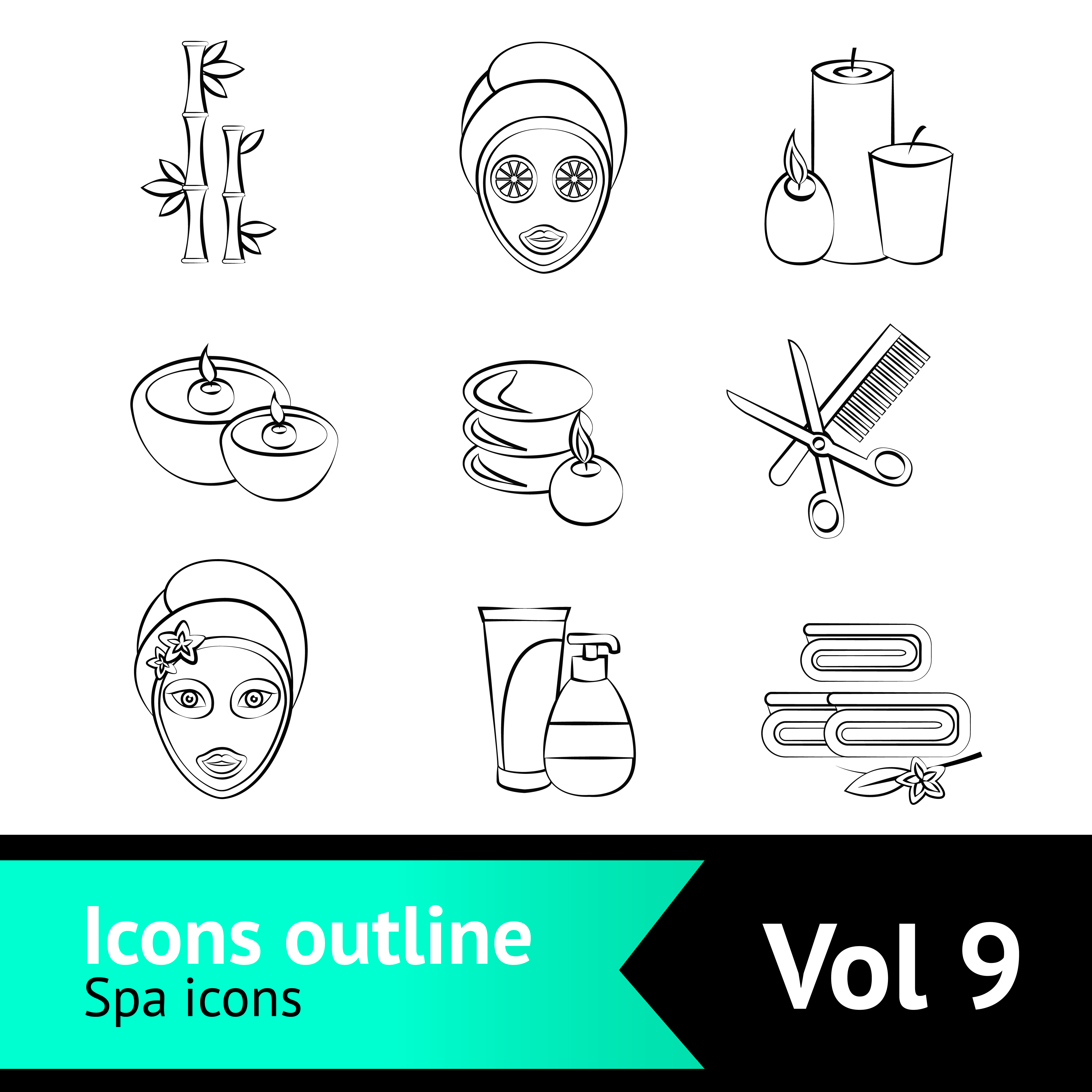 Outline Spa Icons Set 453287 Vector Art At Vecteezy