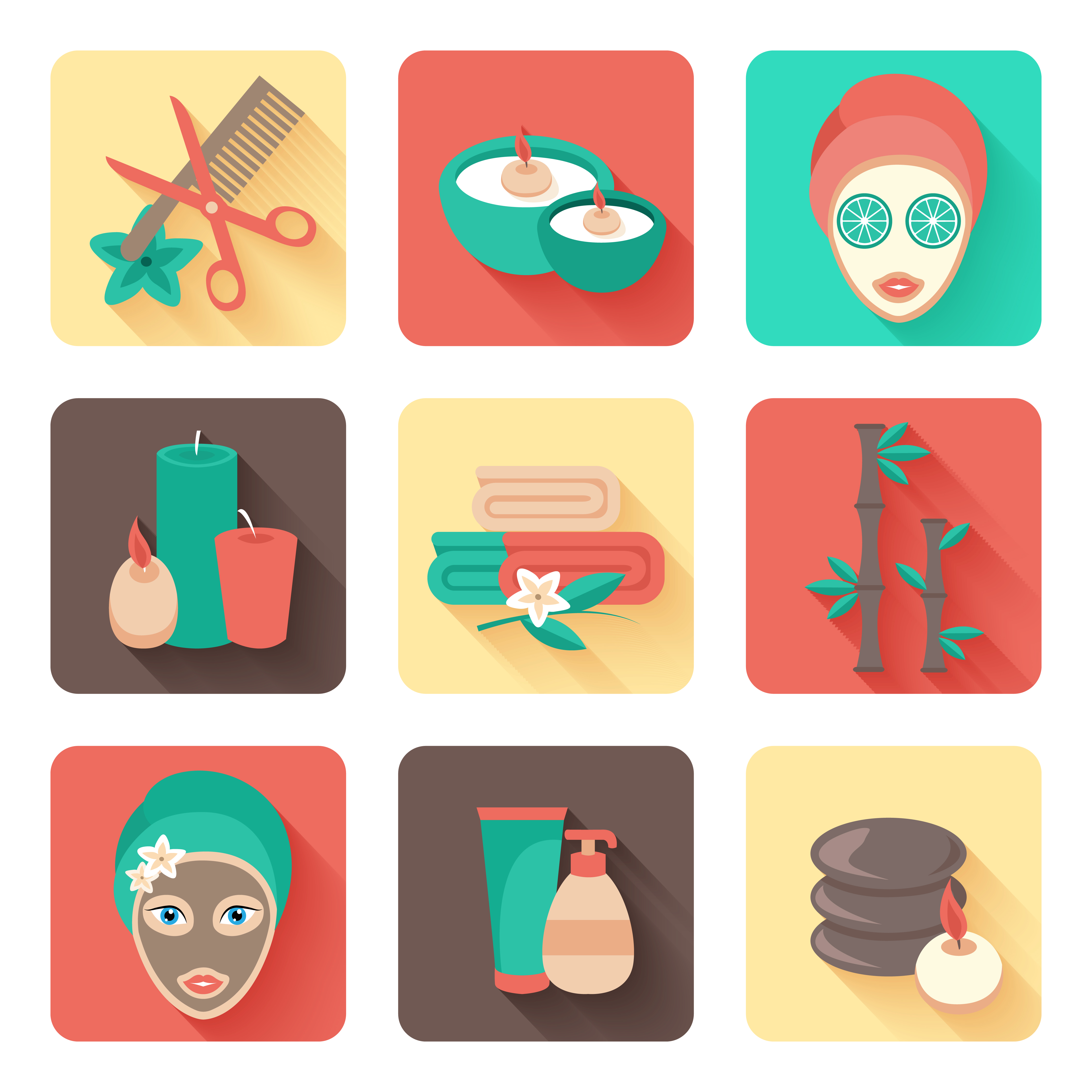 Spa Icons Set 453394 Vector Art At Vecteezy