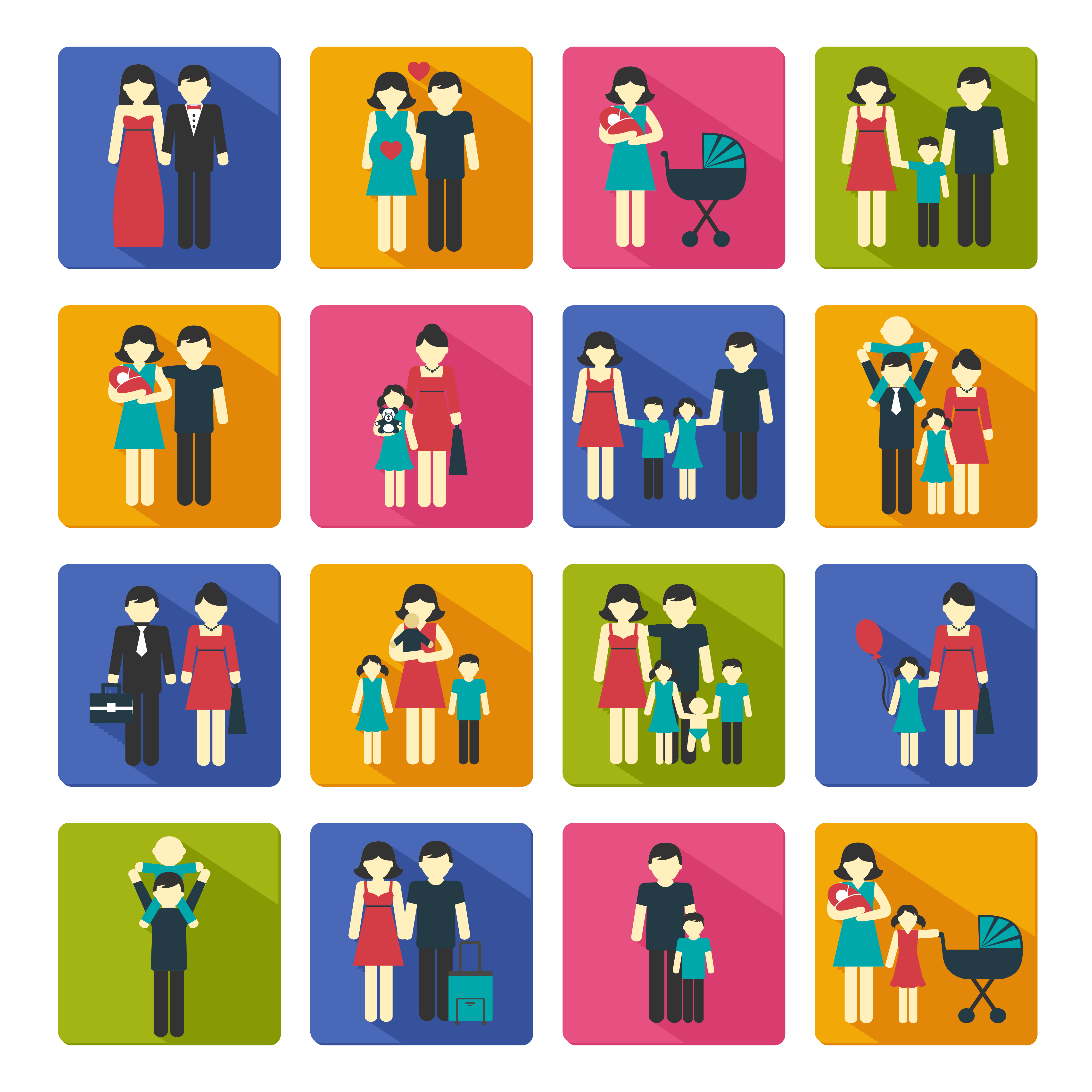 Family Icons Set Flat 453721 Vector Art at Vecteezy Family Icons Set Flat 453721 Vector Art at Vecteezy