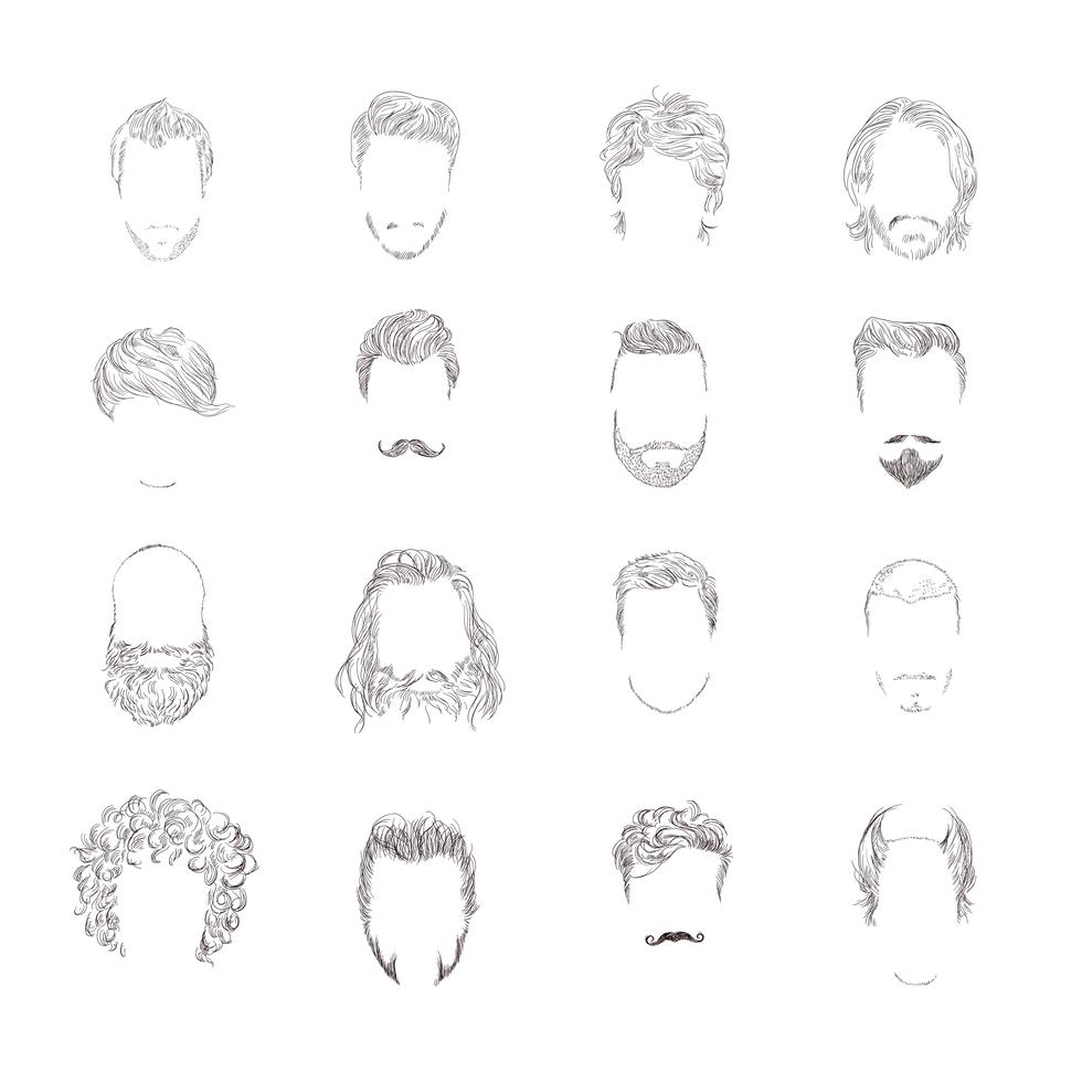 Man Hair Style Set 454077 Vector Art At Vecteezy