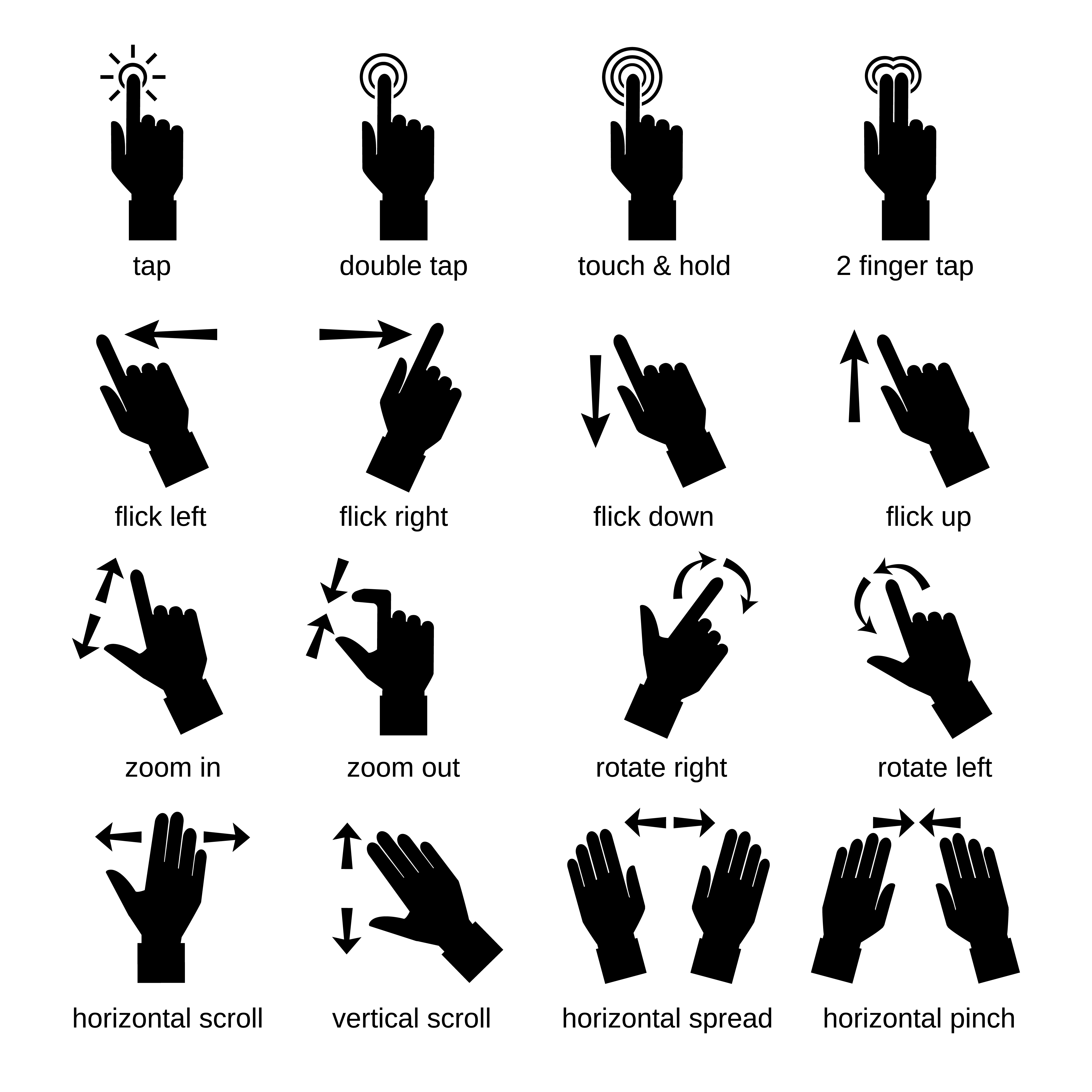 Touch interface gestures black 454450 Vector Art at Vecteezy Touch interface gestures black 454450 Vector Art at Vecteezy