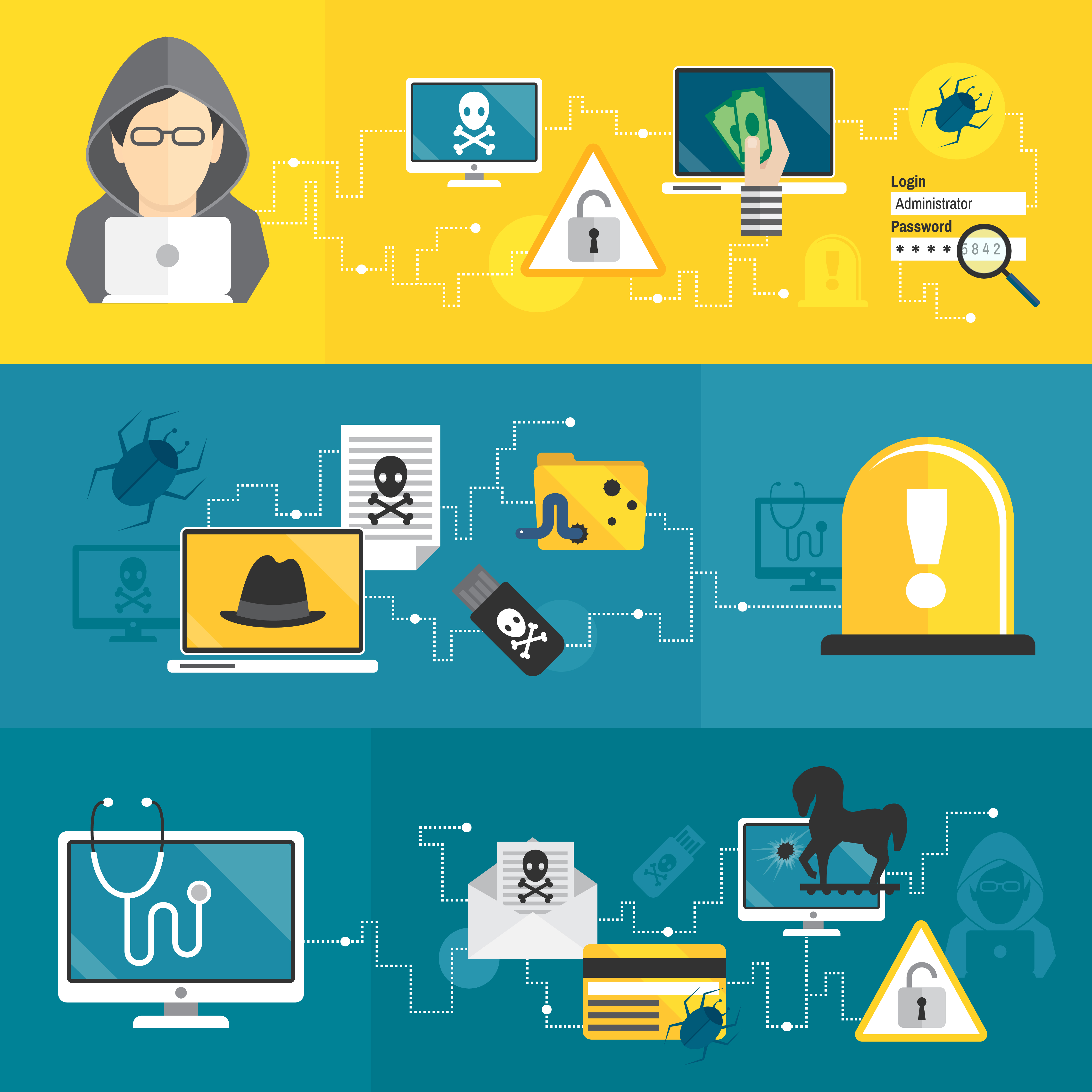 Hacker banners set 454507 Vector Art at Vecteezy