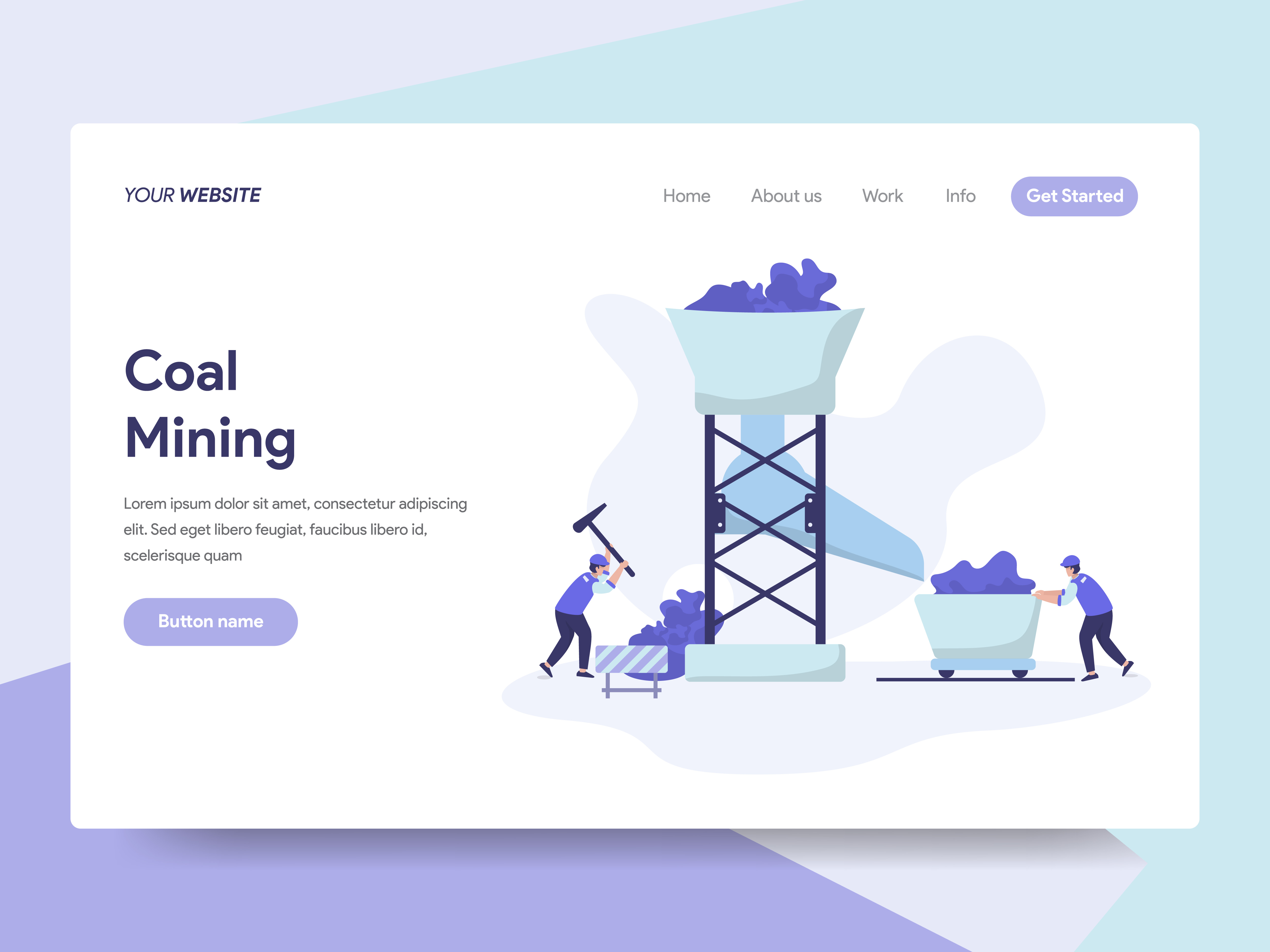 Landing page template of Coal Mining Illustration Concept. Isometric ... Landing page template of Coal Mining Illustration Concept. Isometric ...