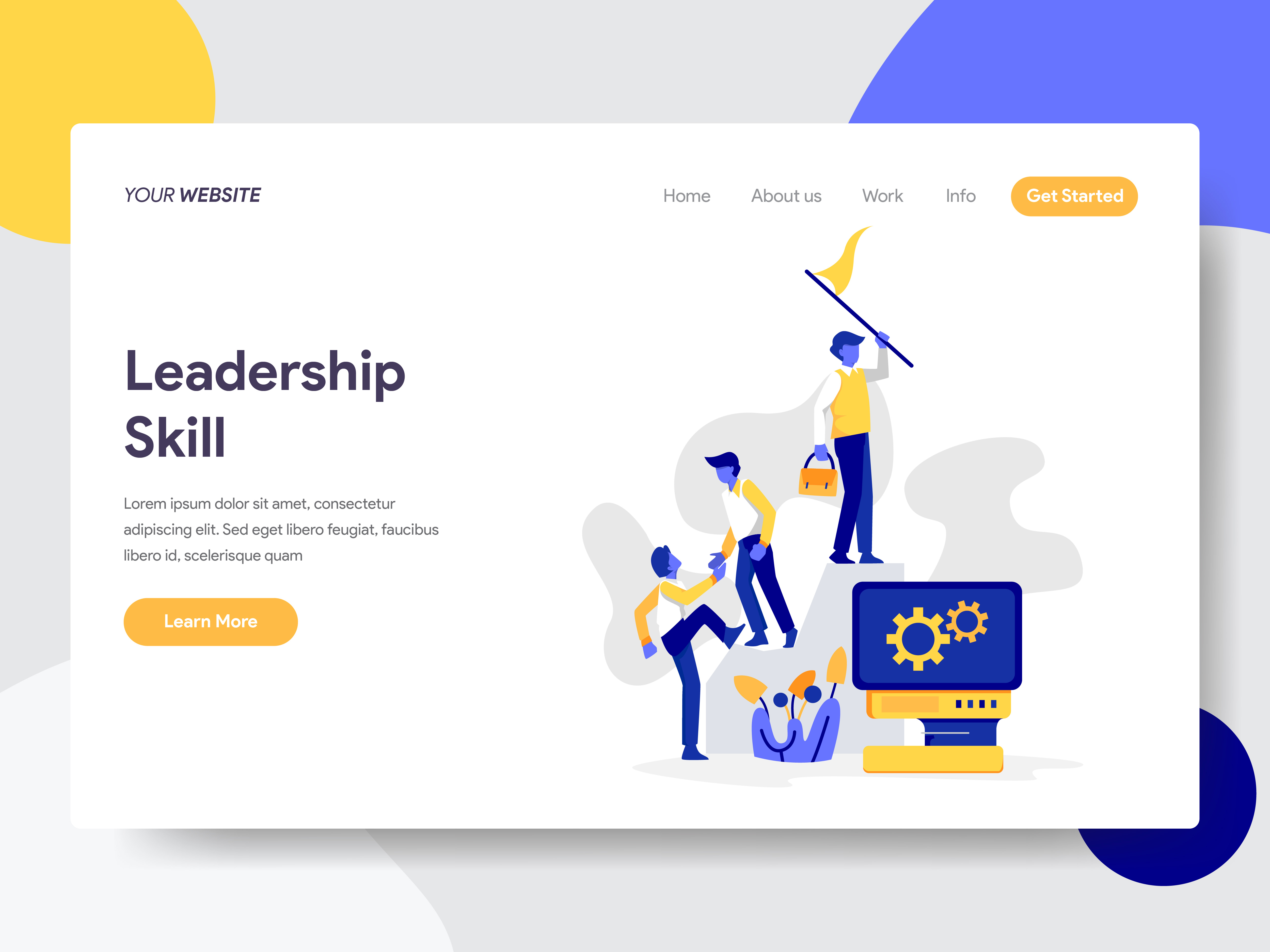 Landing page template of Leadership Skill Illustration Concept. Flat ...
