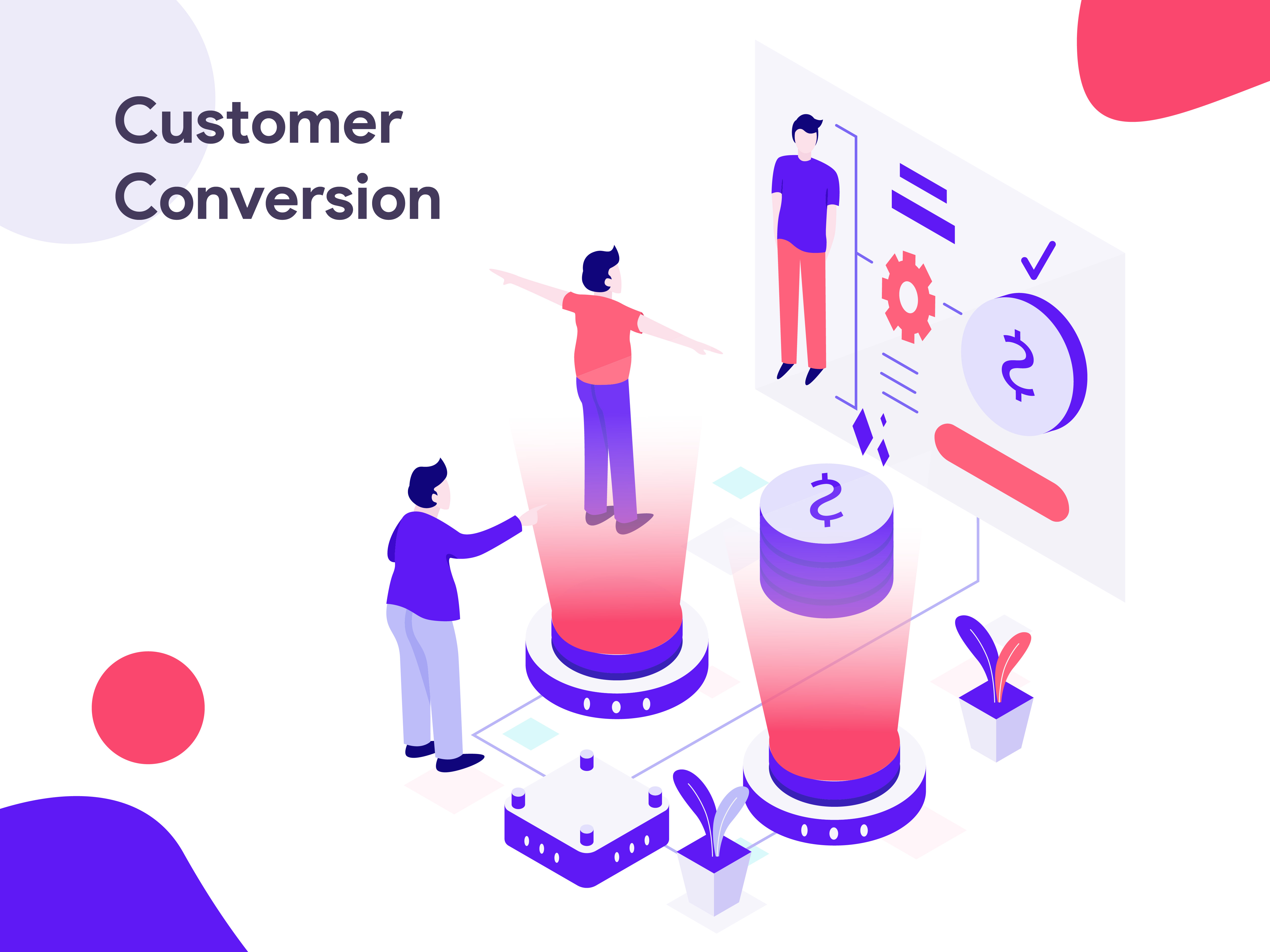 Customer Conversion Isometric Illustration. Modern flat design style for website and mobile ...