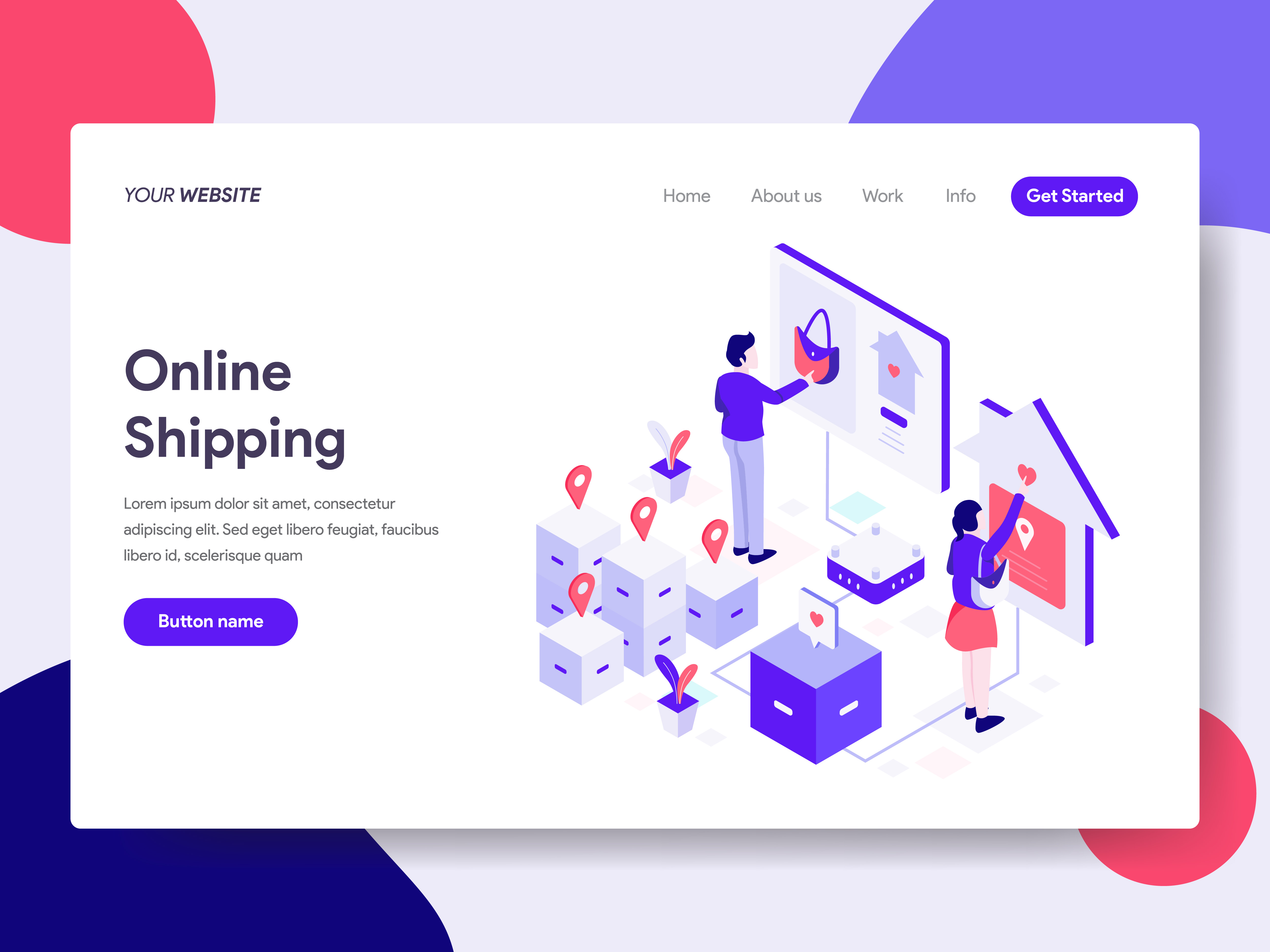Landing page template of Online Shopping Illustration Concept ...