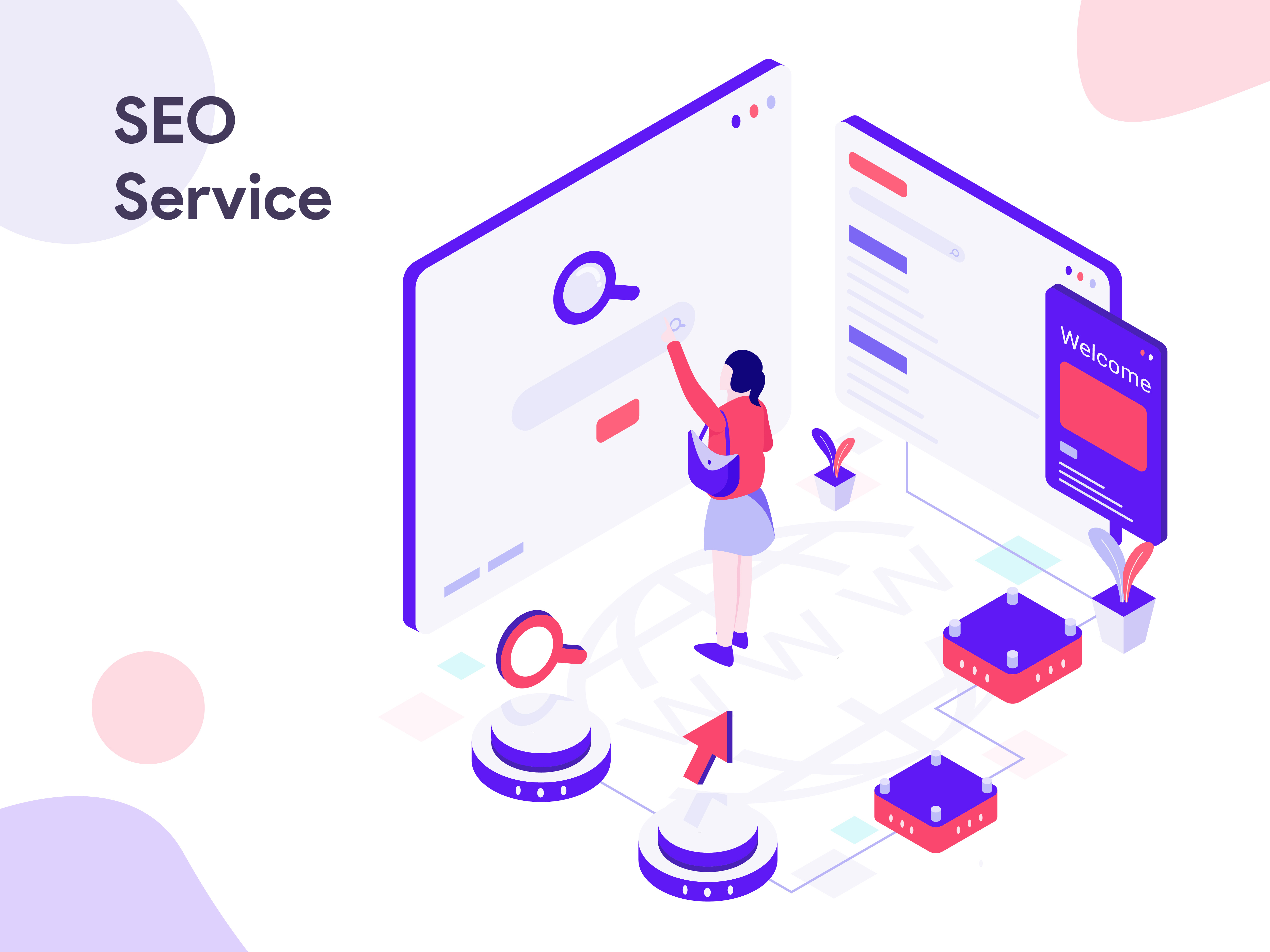 SEO Service Isometric Illustration. Modern flat design style for ... SEO Service Isometric Illustration. Modern flat design style for ...
