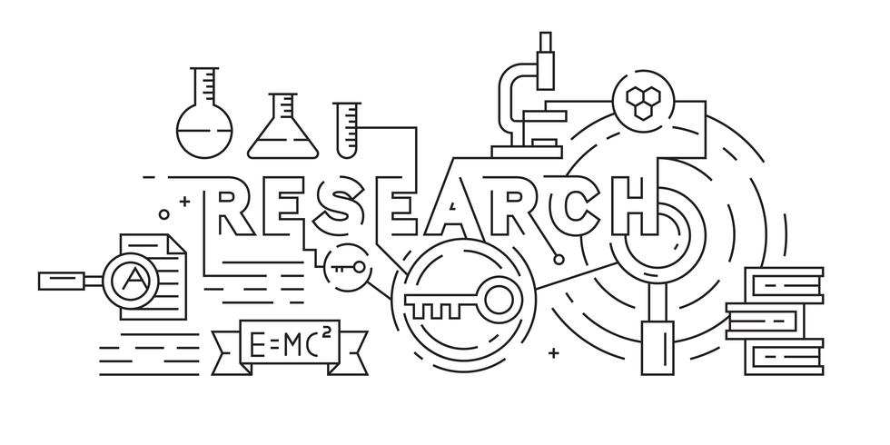 Research, Riset, or Science Illustration. Black and White Doodle Style ... Research, Riset, or Science Illustration. Black and White Doodle Style ...