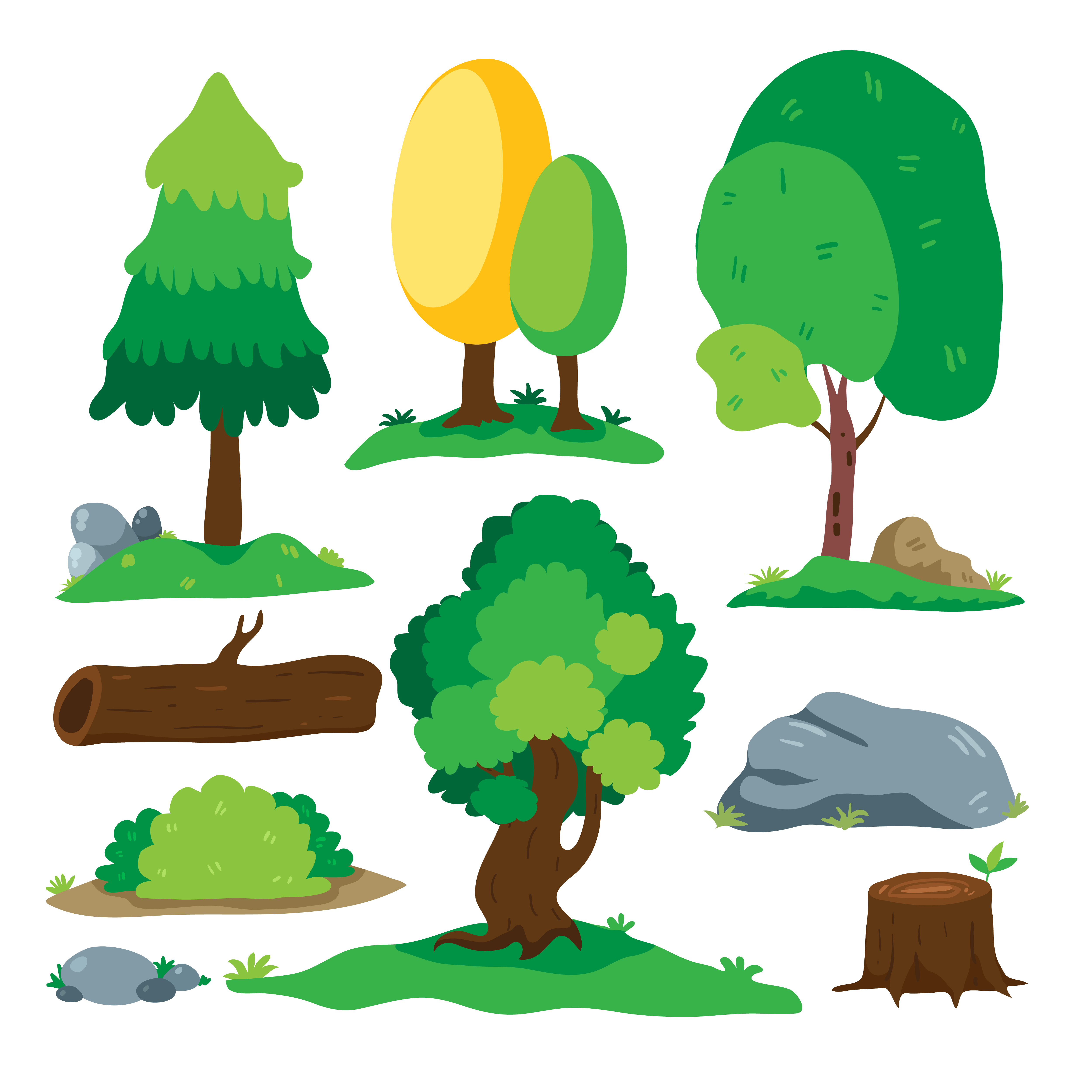 Tree Vector Collection Design 457374 Vector Art At Vecteezy