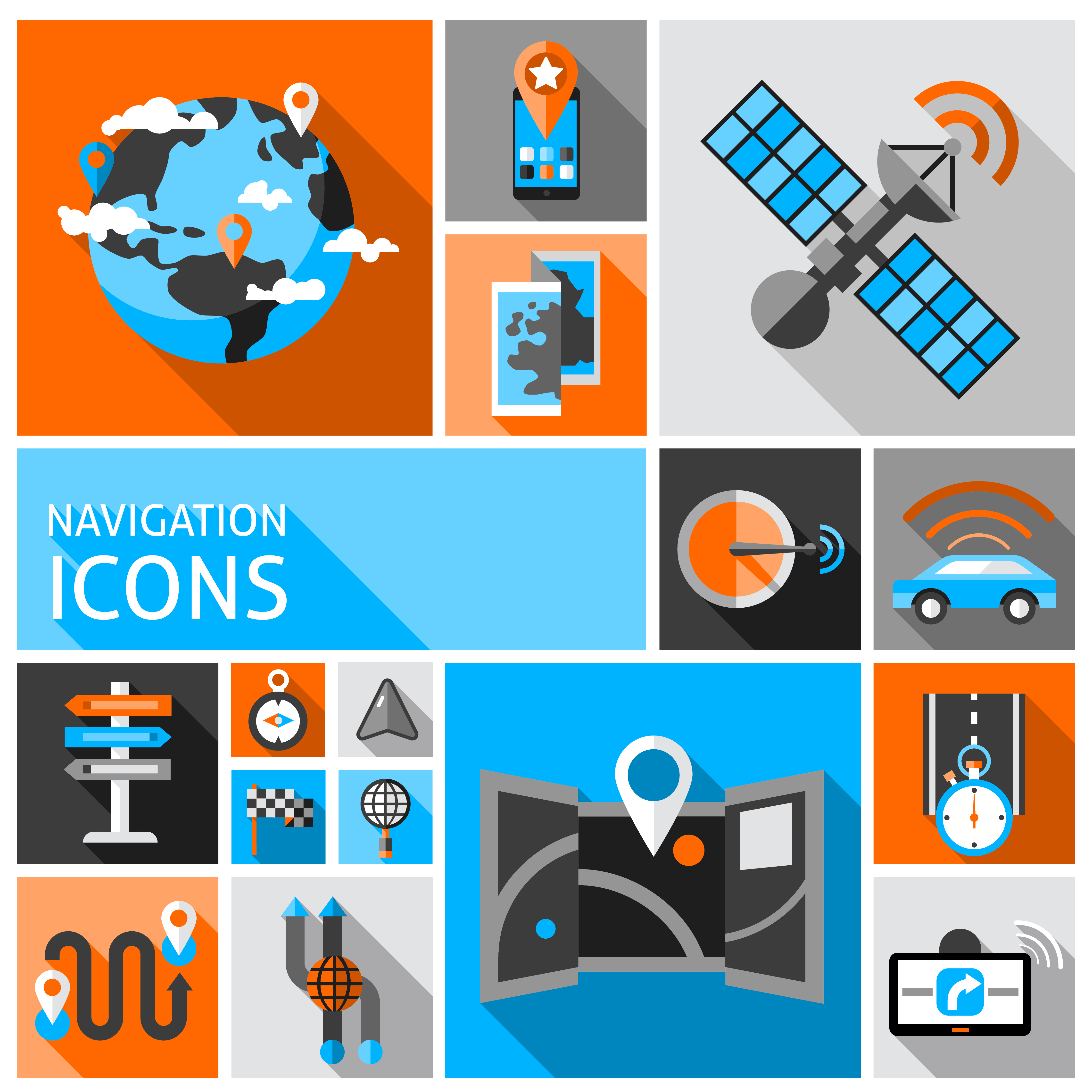 Navigation Icons Set 458937 Vector Art At Vecteezy