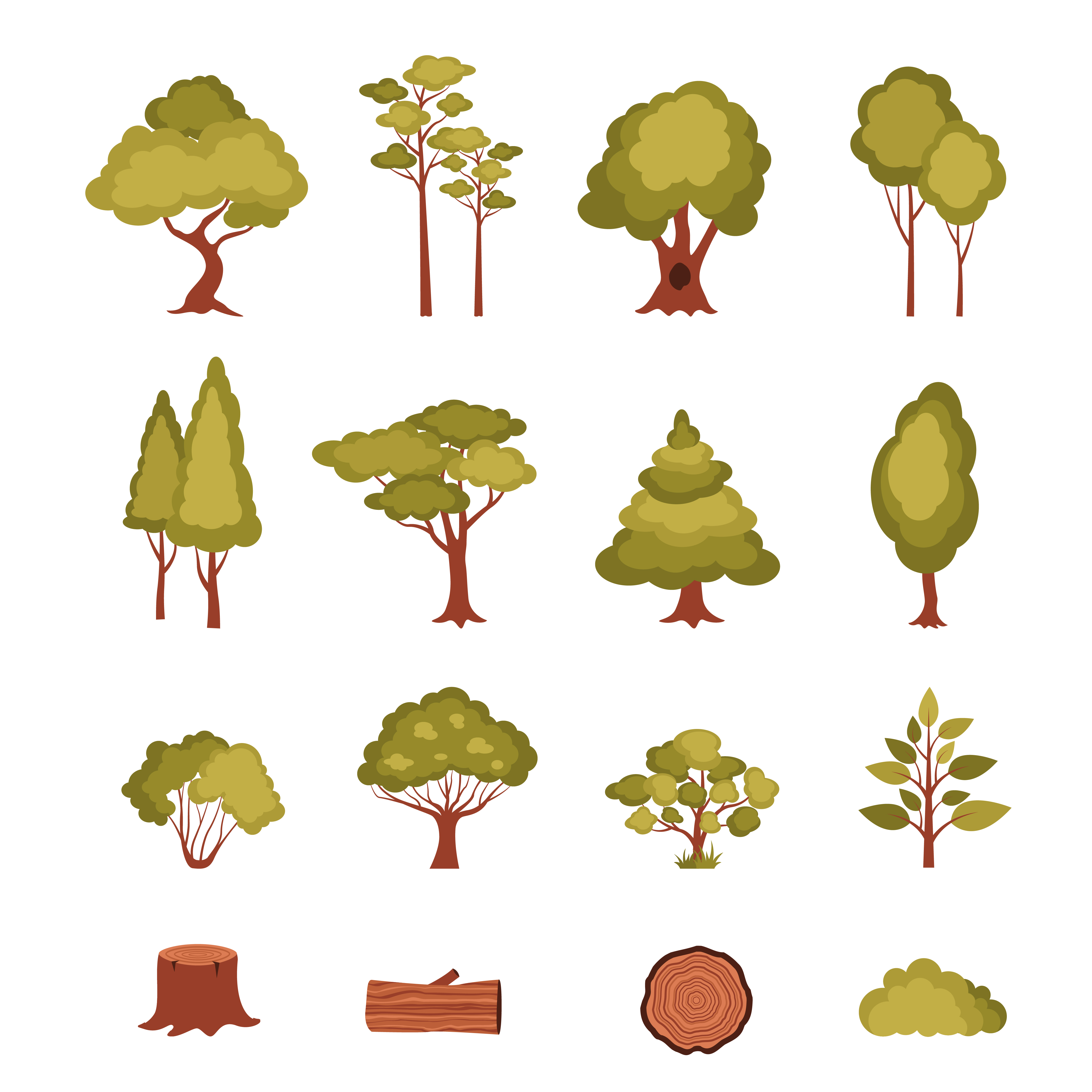 Forest Elements Set 459057 Vector Art at Vecteezy