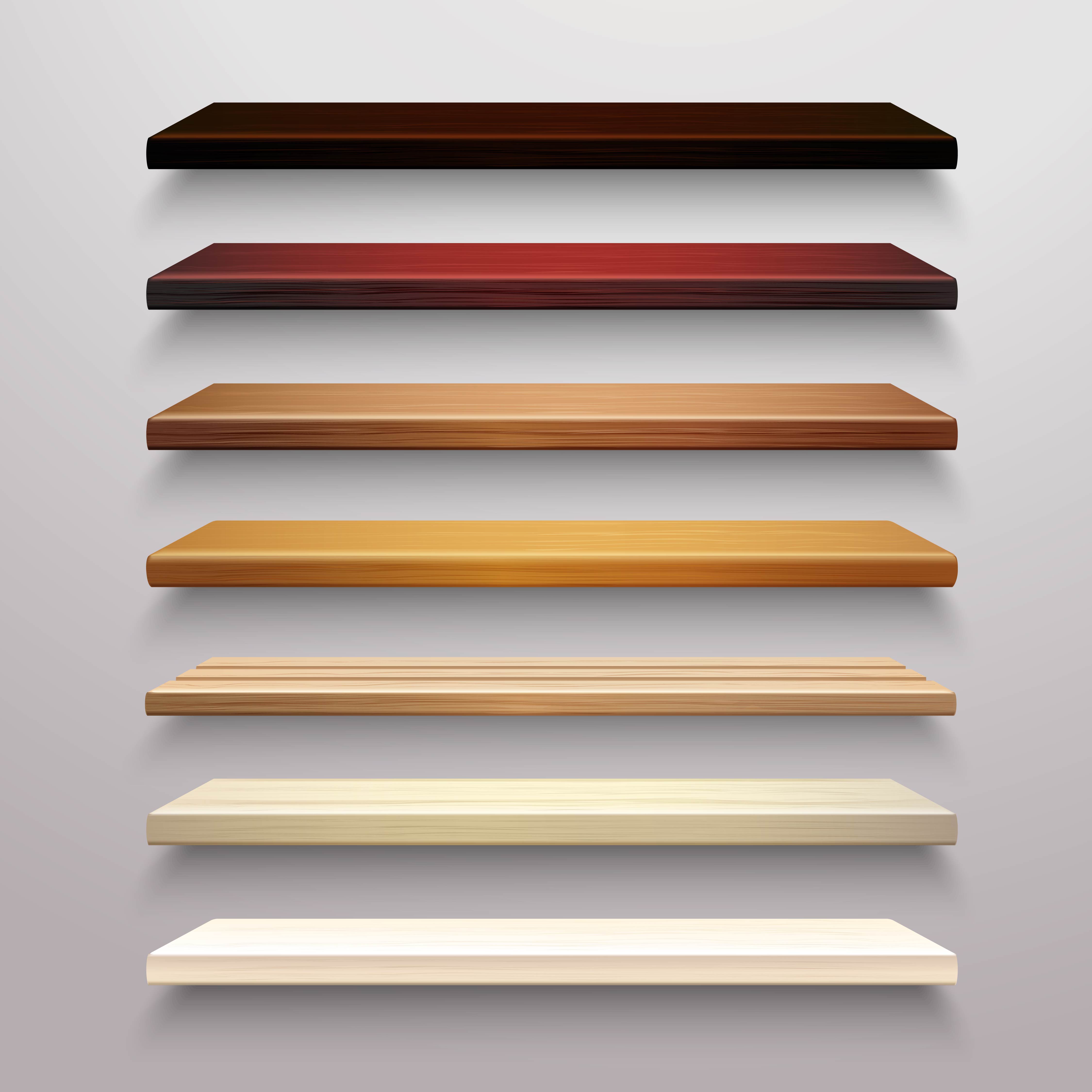 Wooden Shelves Set 459229 Vector Art at Vecteezy