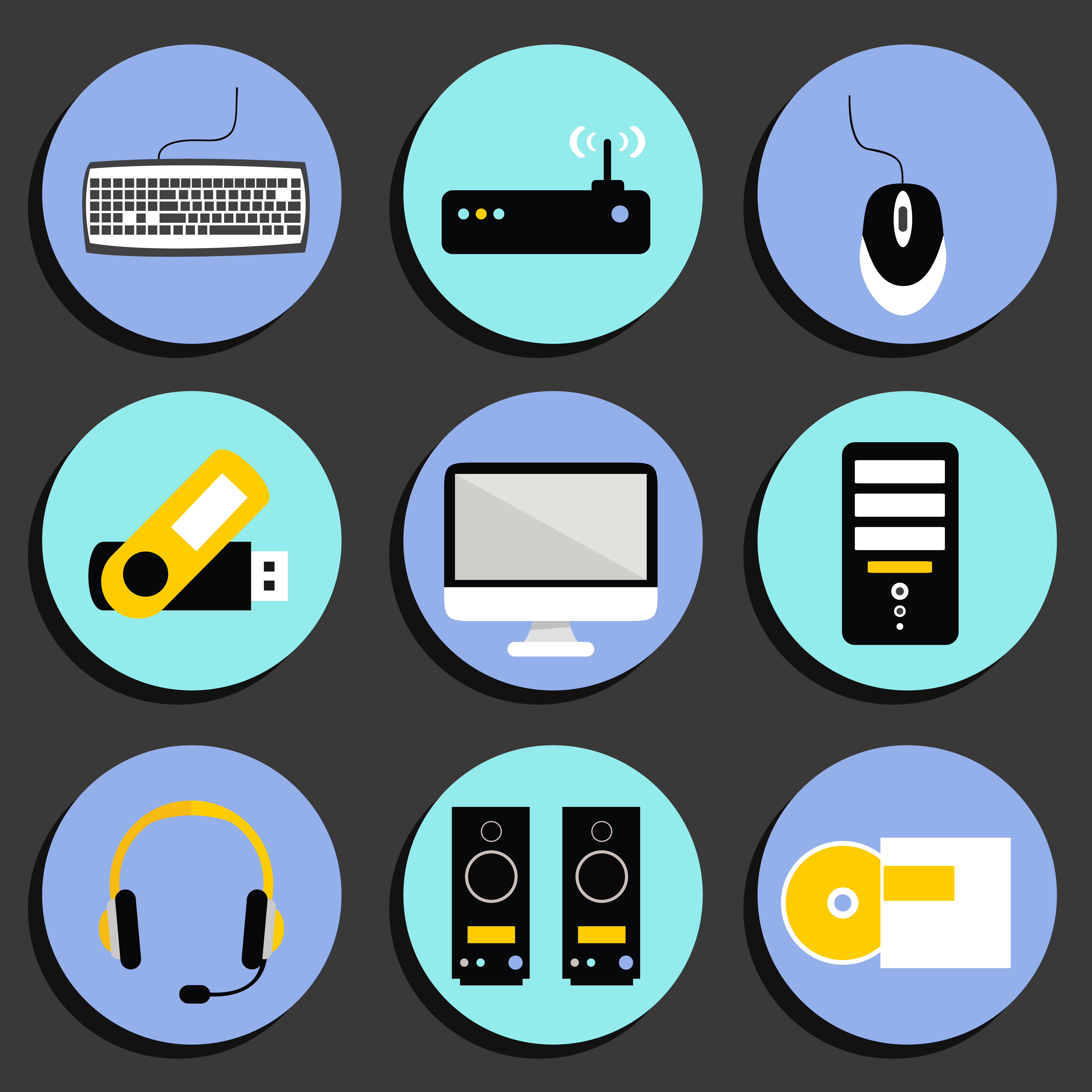 Business Computer Icons Set 459493 Vector Art at Vecteezy