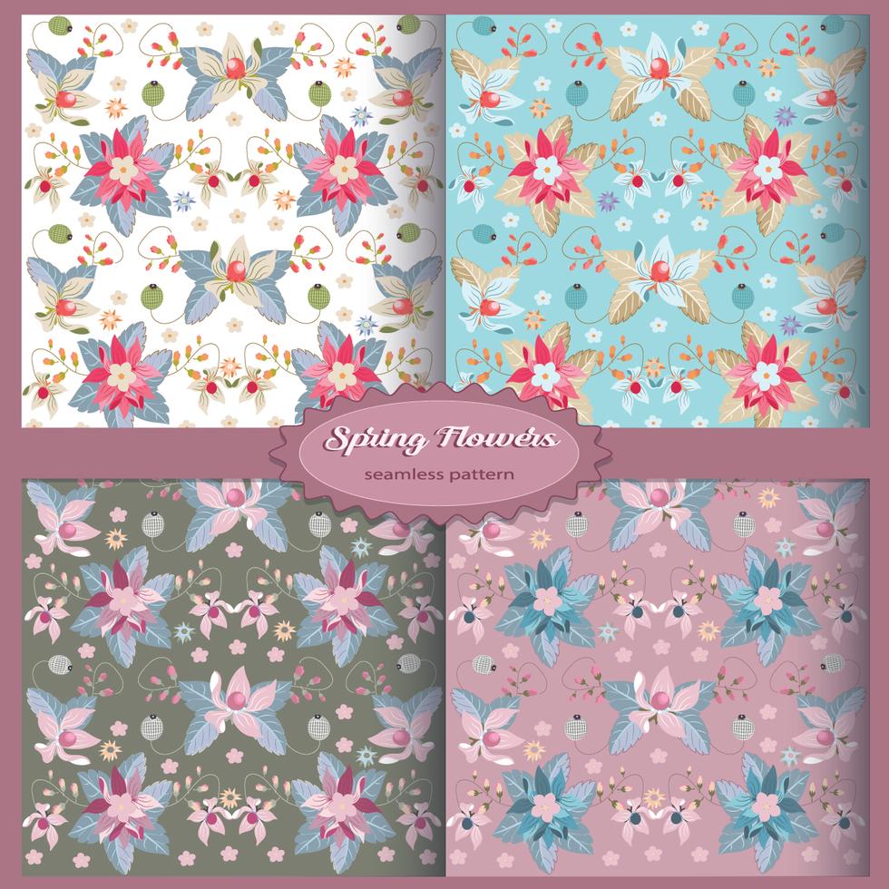 spring flowers seamless pattern 459579 Vector Art at Vecteezy