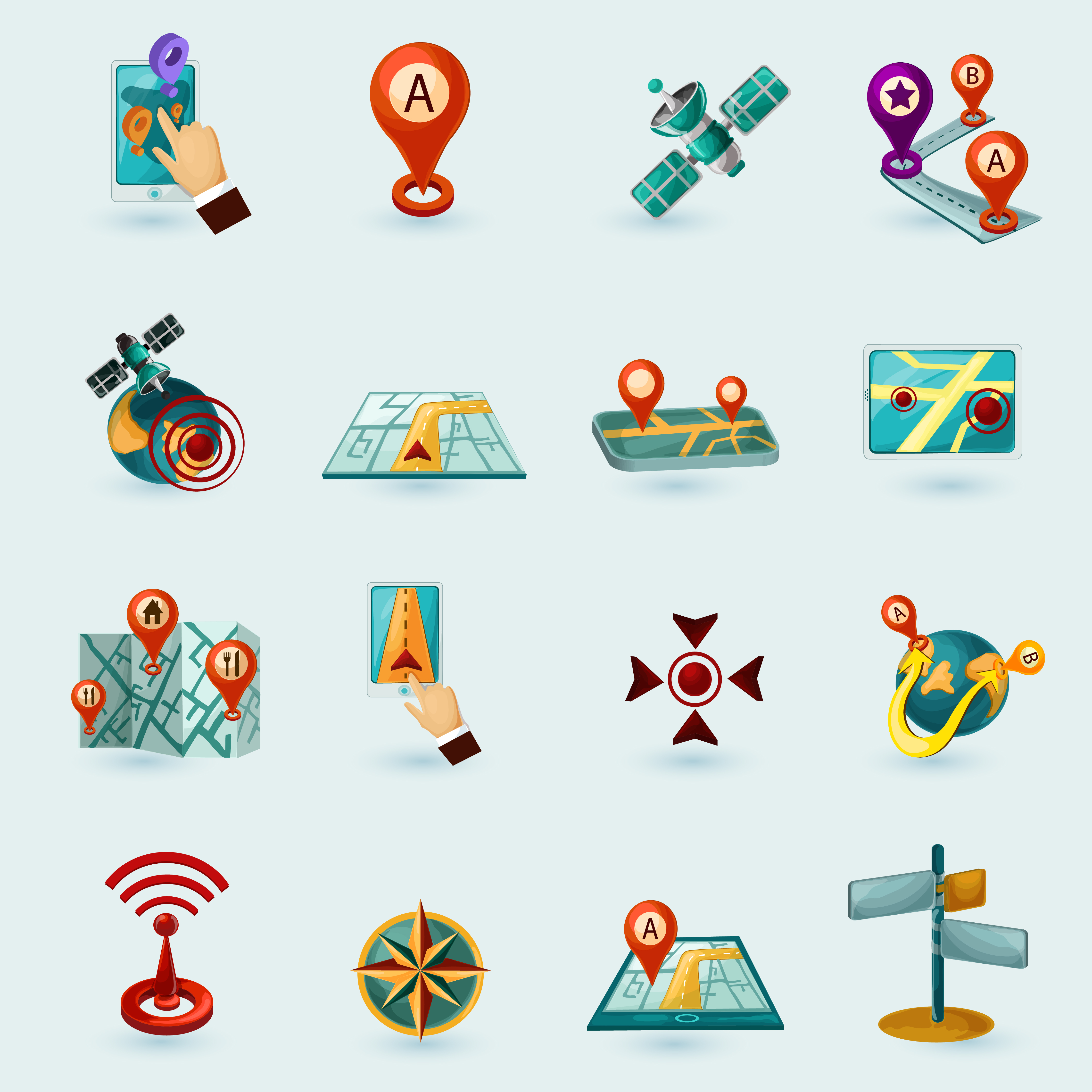 Navigation Icons Set 459702 Vector Art At Vecteezy