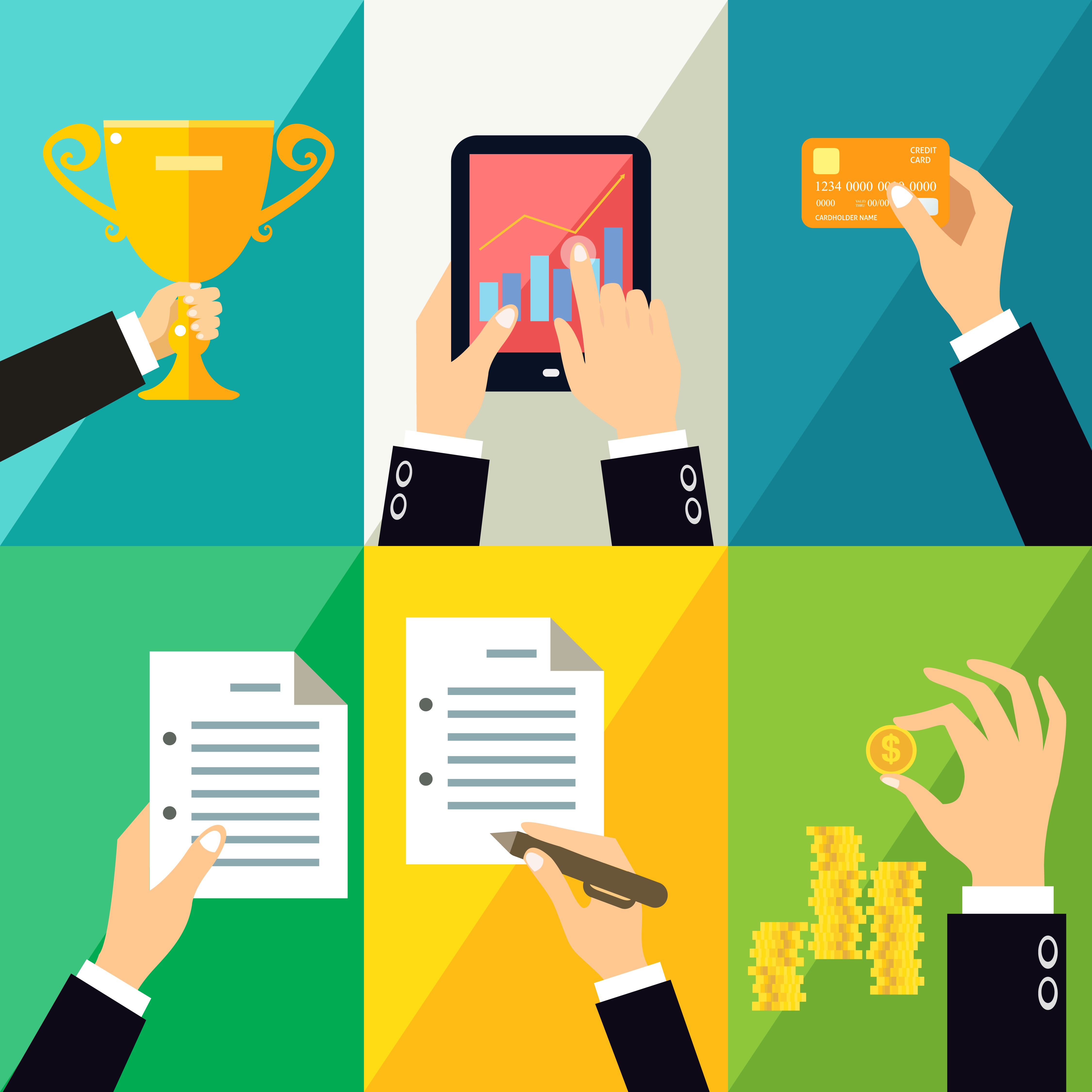 Business hands icons 460212 Vector Art at Vecteezy