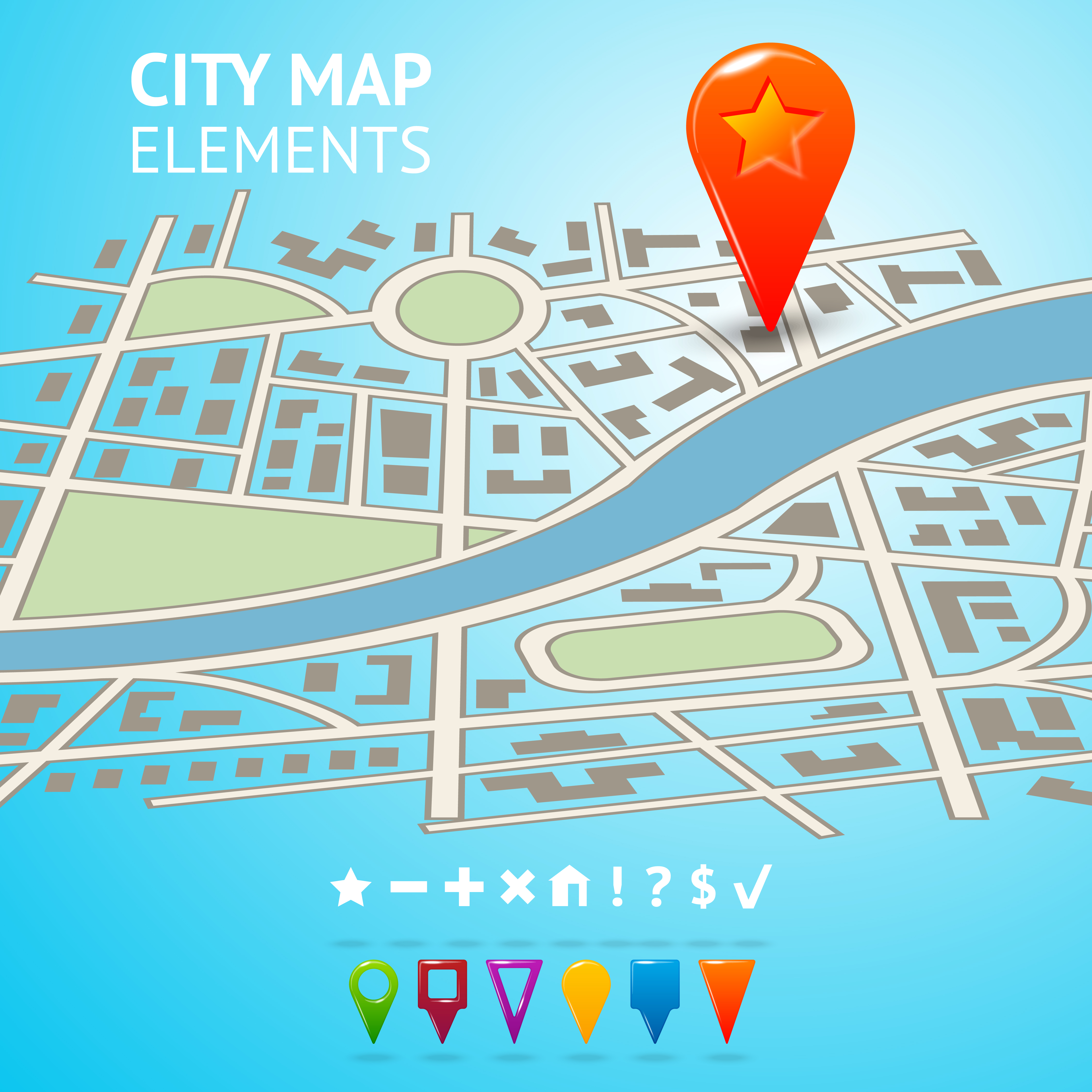 City map with navigation markers 460596 Vector Art at Vecteezy City map with navigation markers 460596 Vector Art at Vecteezy