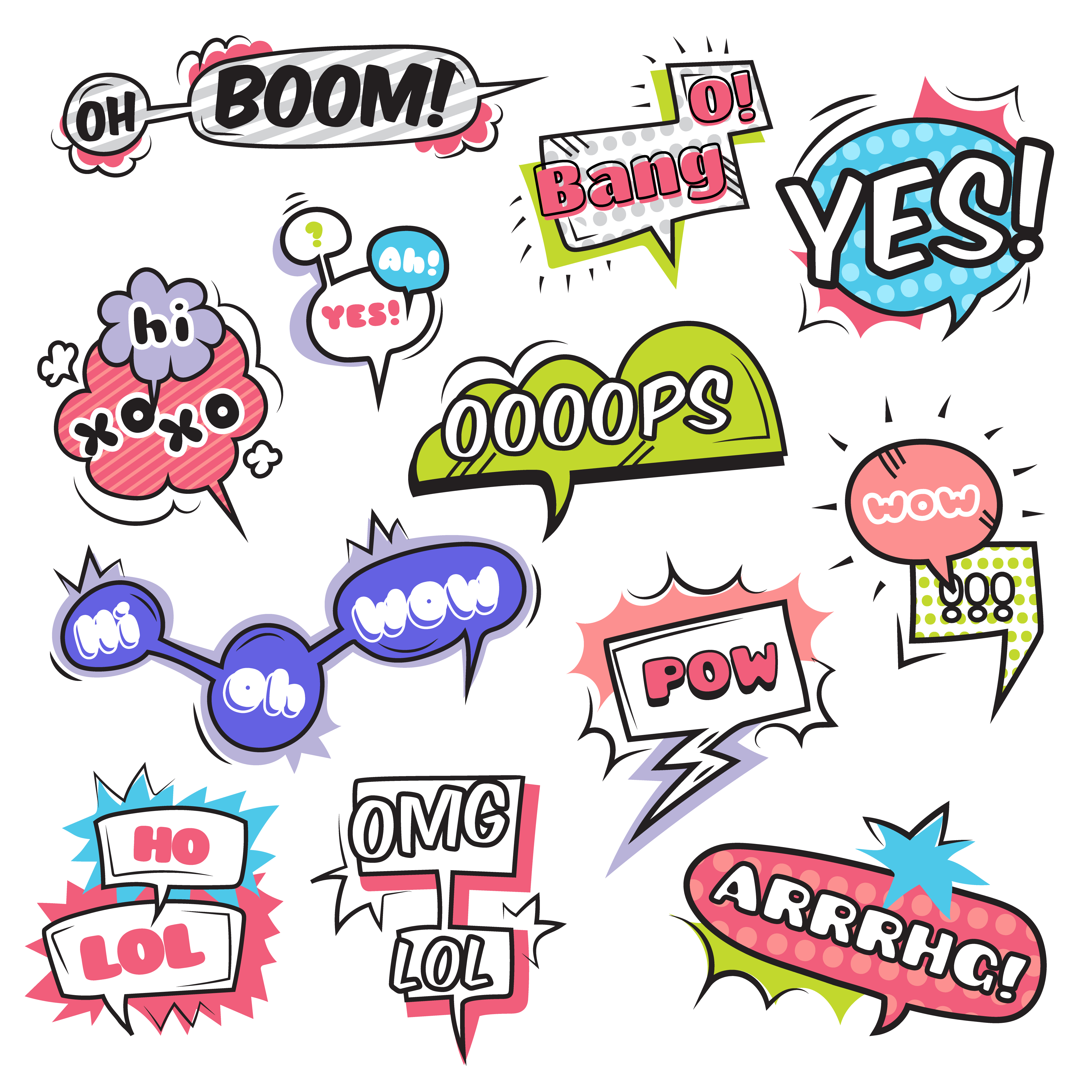 Comic Bubbles Set 461084 Vector Art at Vecteezy