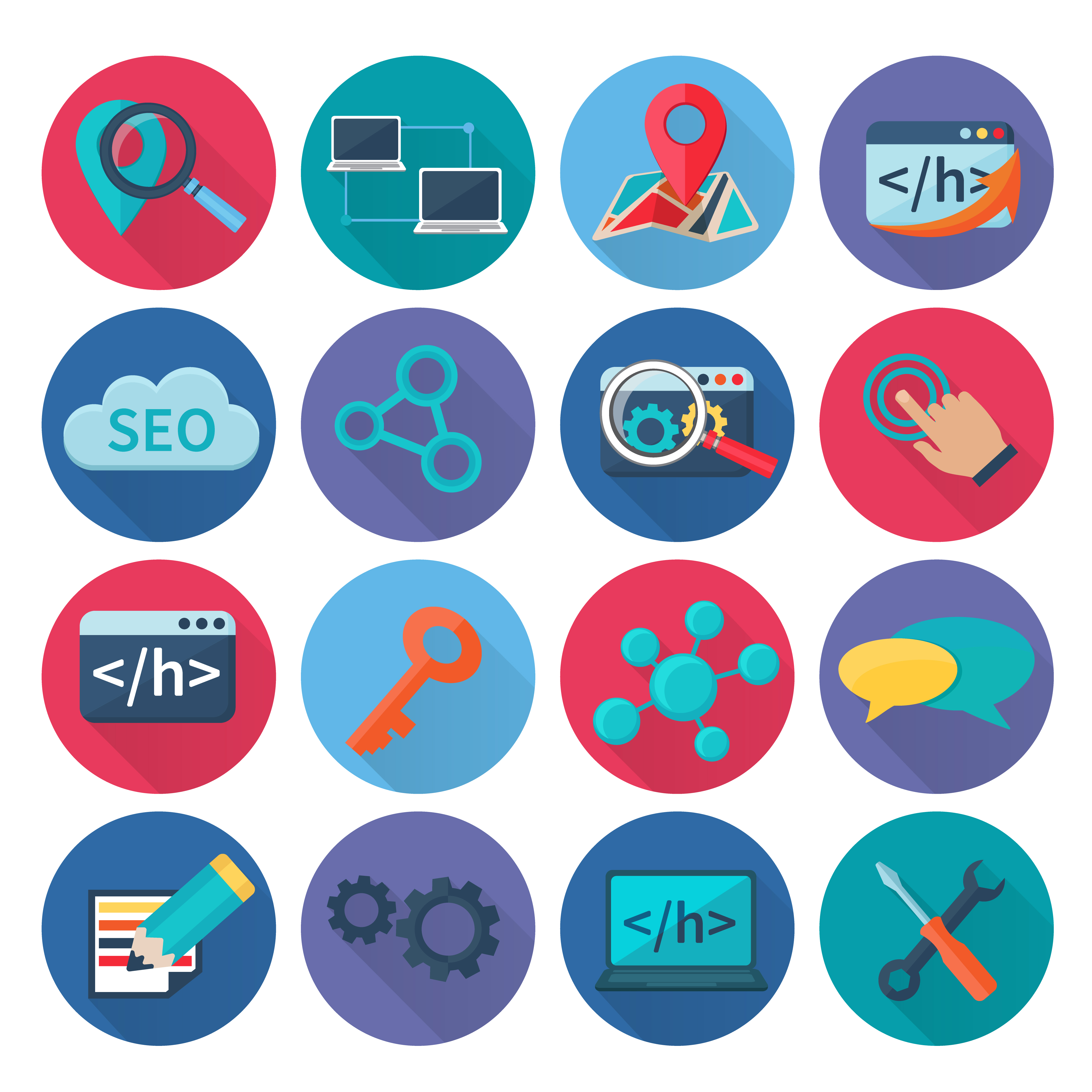 Seo Marketing Icons Flat 461326 Vector Art at Vecteezy Seo Marketing Icons Flat 461326 Vector Art at Vecteezy