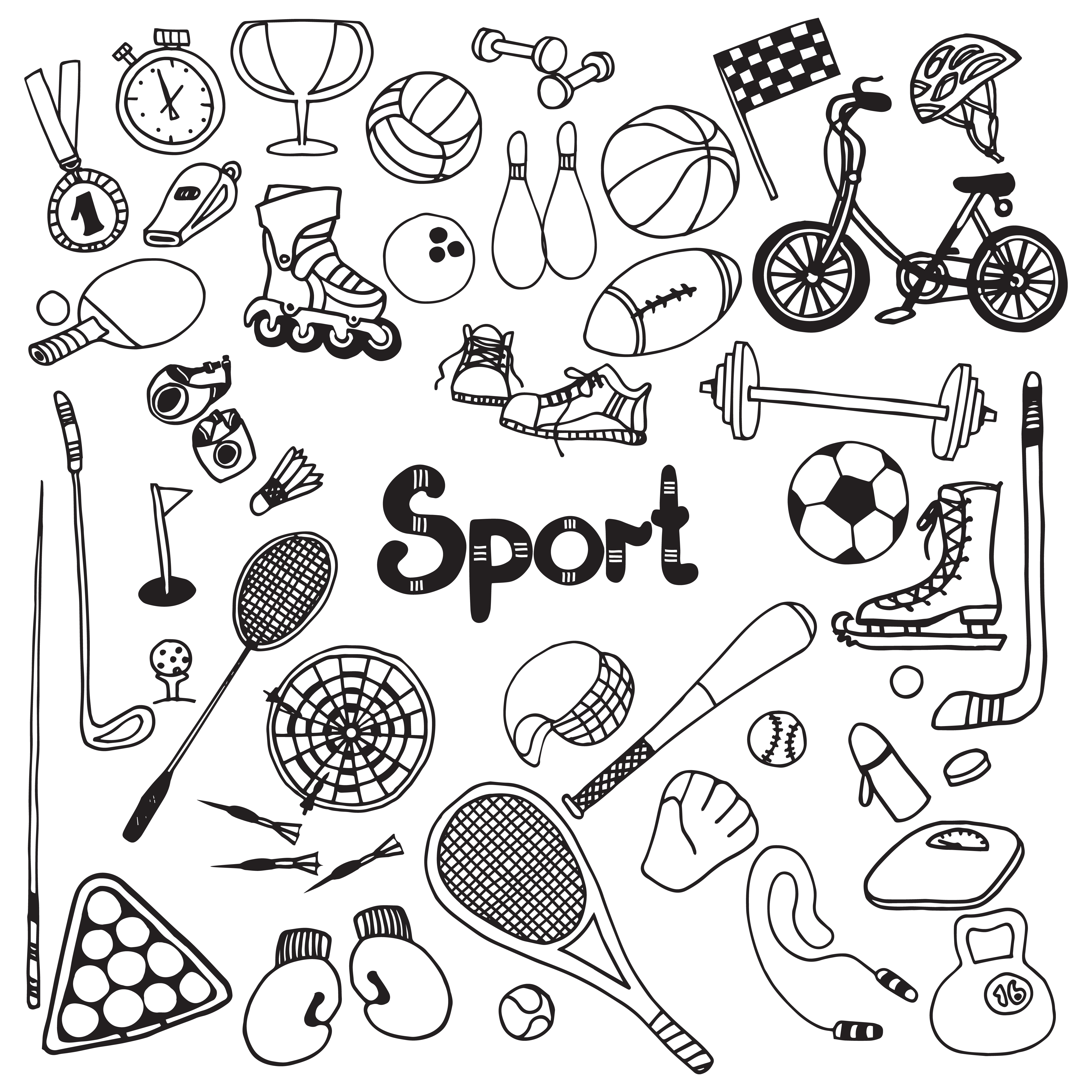 Doodle Sport Set 461431 Vector Art at Vecteezy Doodle Sport Set 461431 Vector Art at Vecteezy