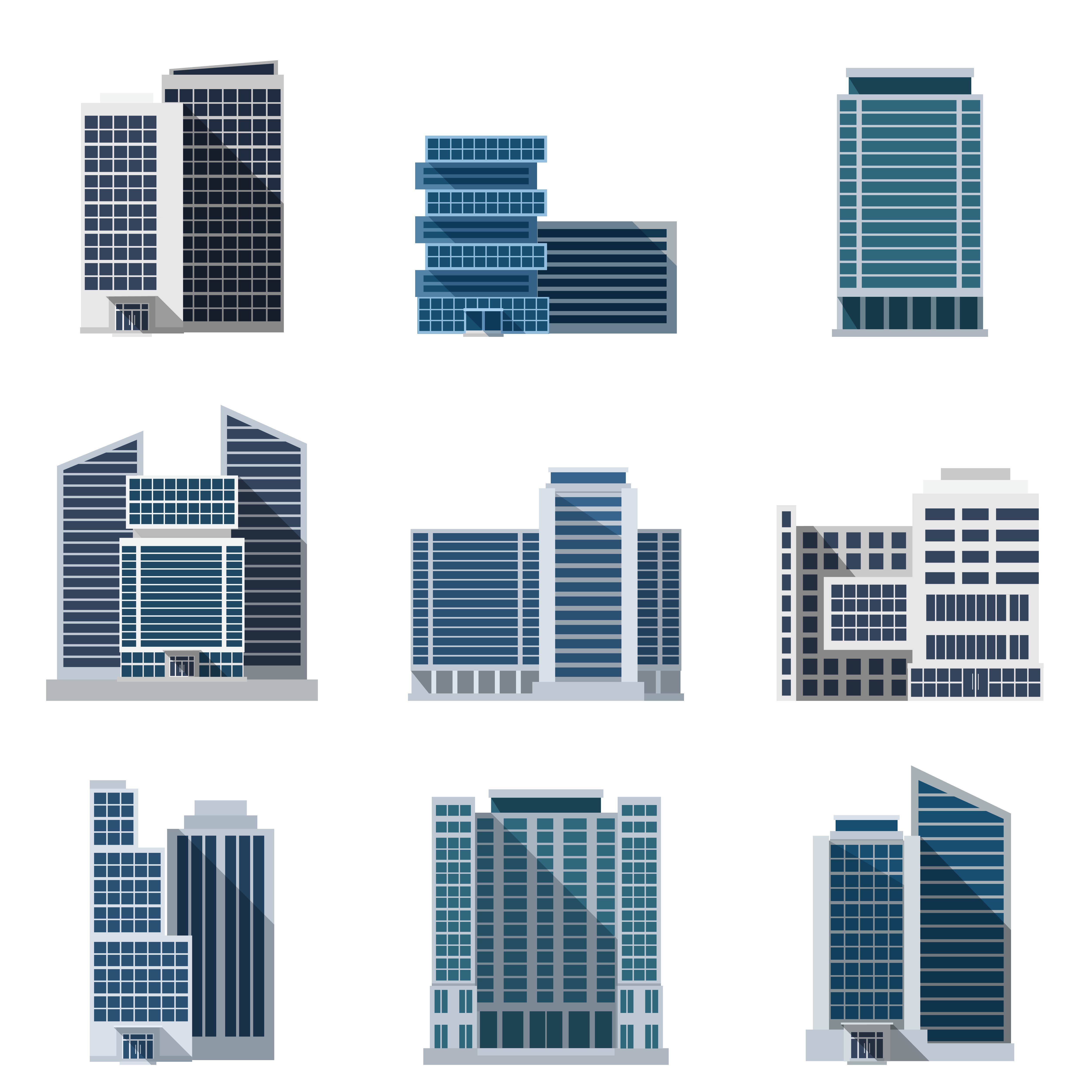 Office Buildings Set 461724 Vector Art at Vecteezy