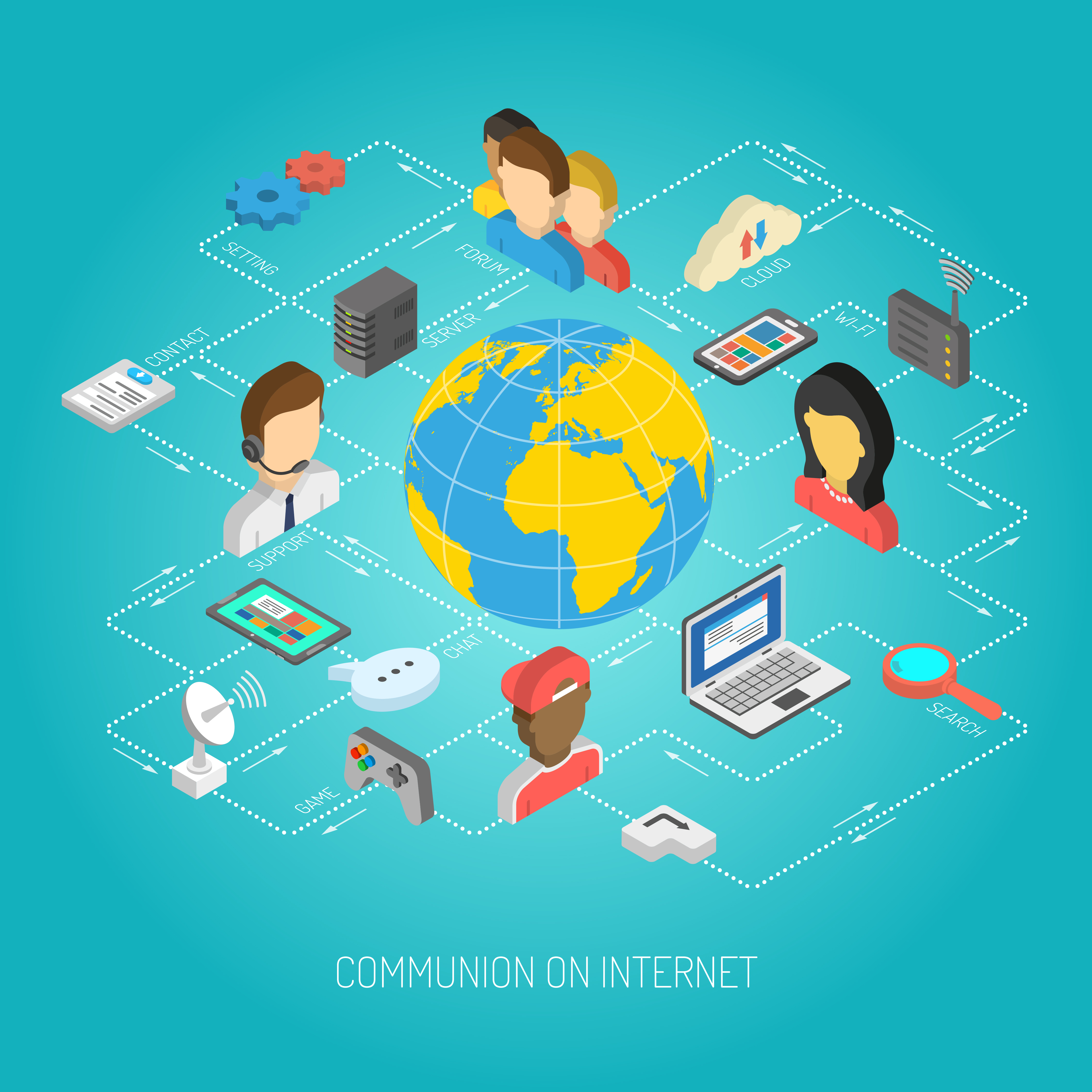Internet Concept Isometric 461844 Vector Art at Vecteezy