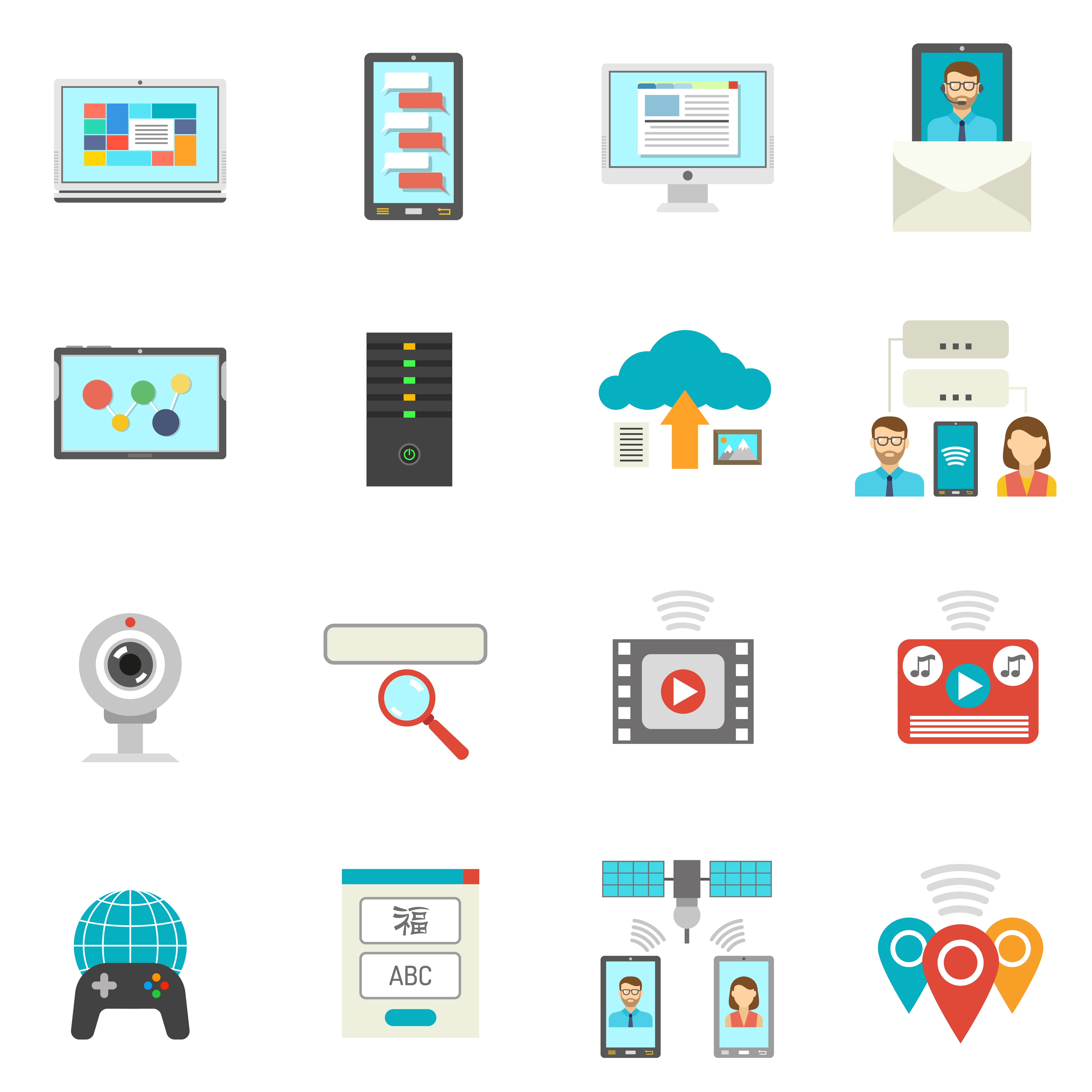 It Flat Icons Set 461917 Vector Art at Vecteezy