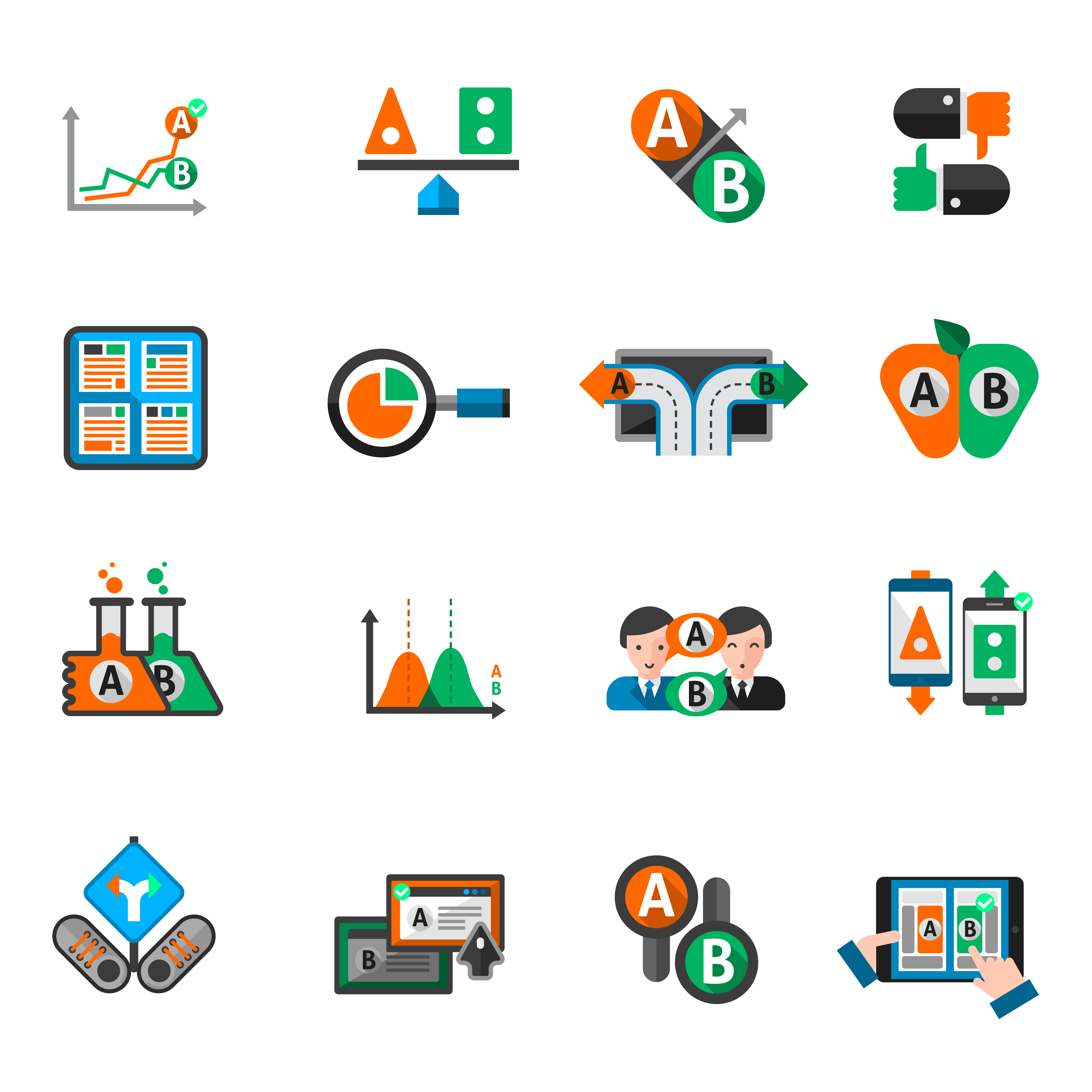 A-b Testing Icons Set 461958 Vector Art at Vecteezy