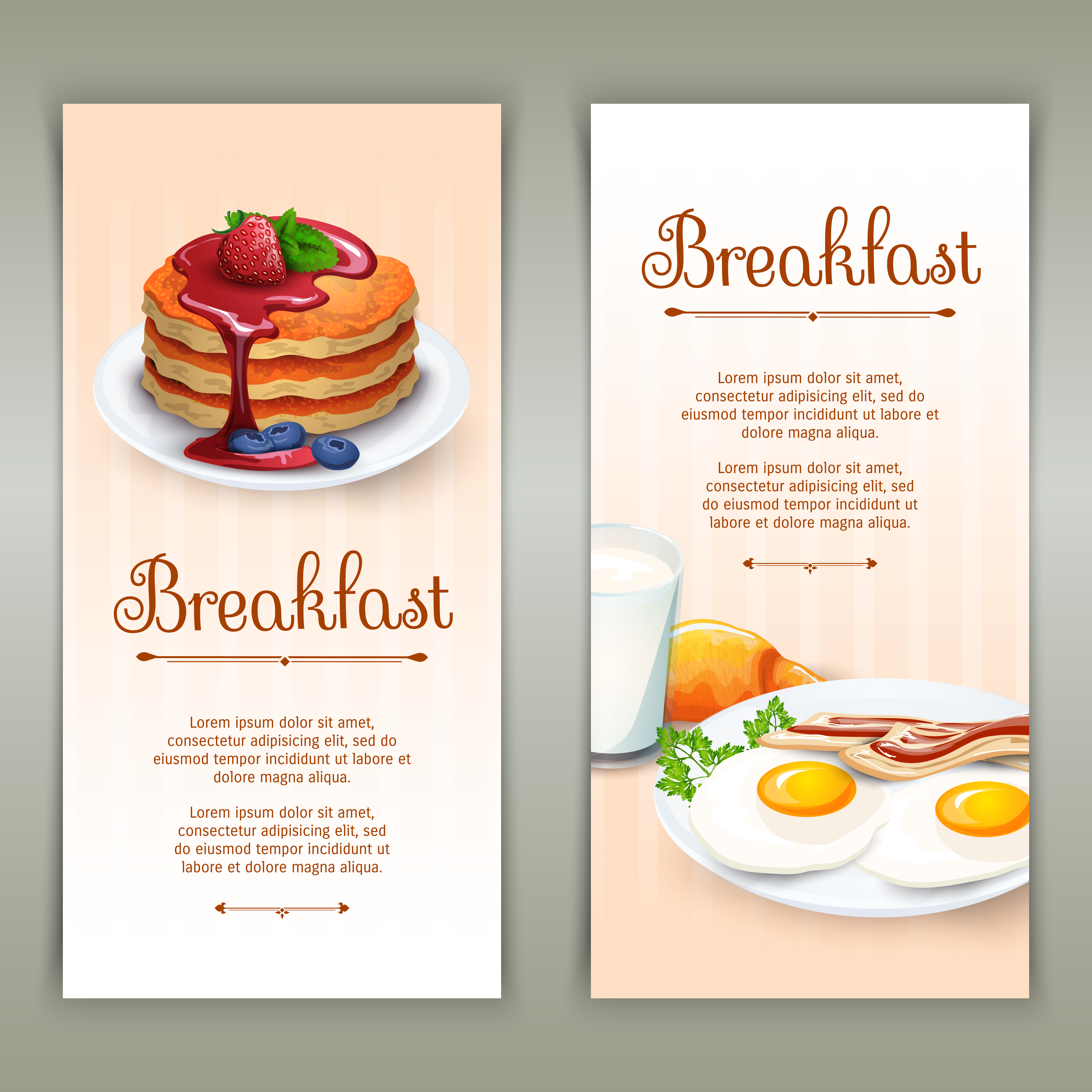 Breakfast 2 vertical banners set 462081 Vector Art at Vecteezy Breakfast 2 vertical banners set 462081 Vector Art at Vecteezy