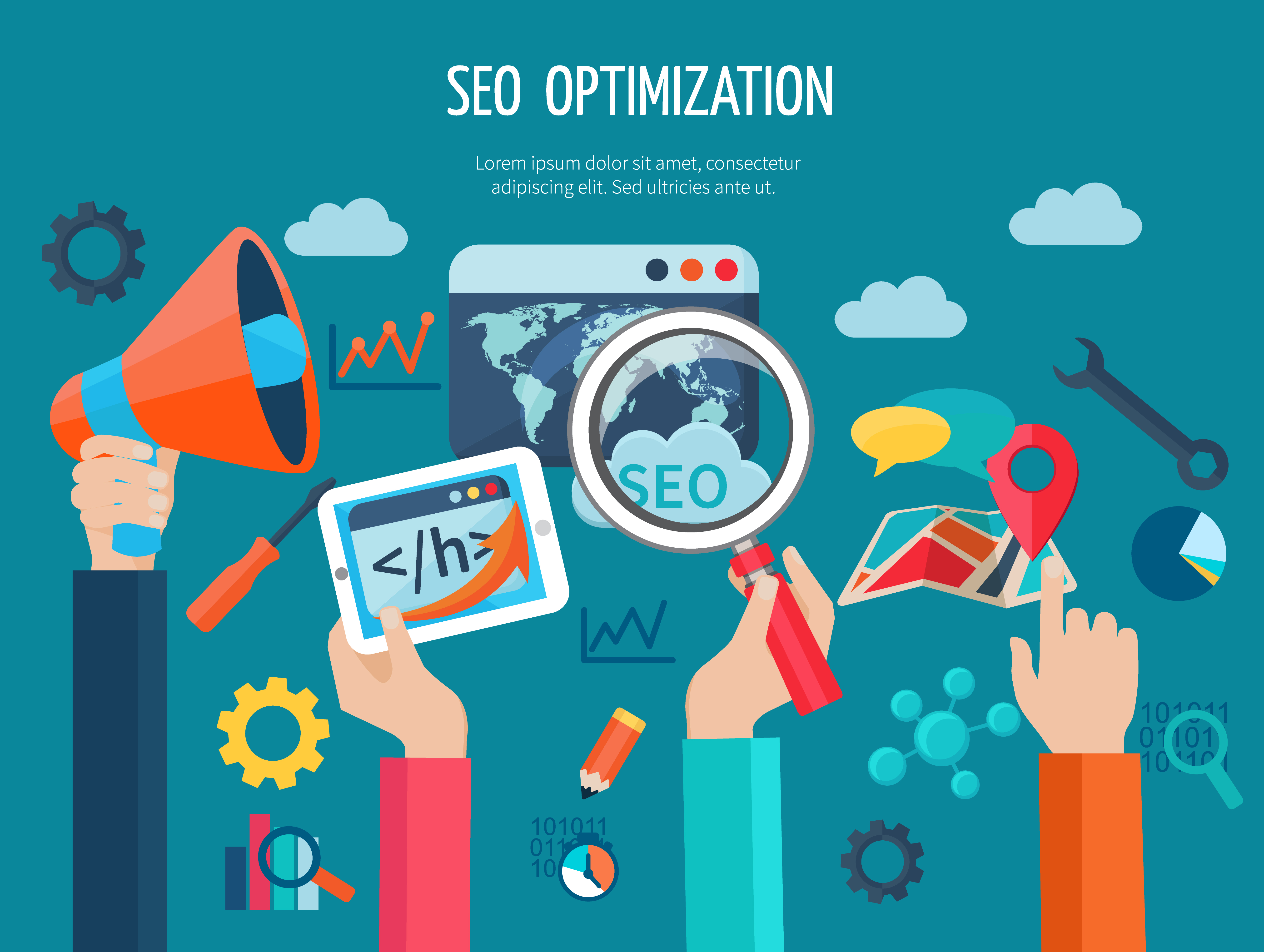 Seo Optimization Concept With Hands 462202 Vector Art at Vecteezy Seo Optimization Concept With Hands 462202 Vector Art at Vecteezy