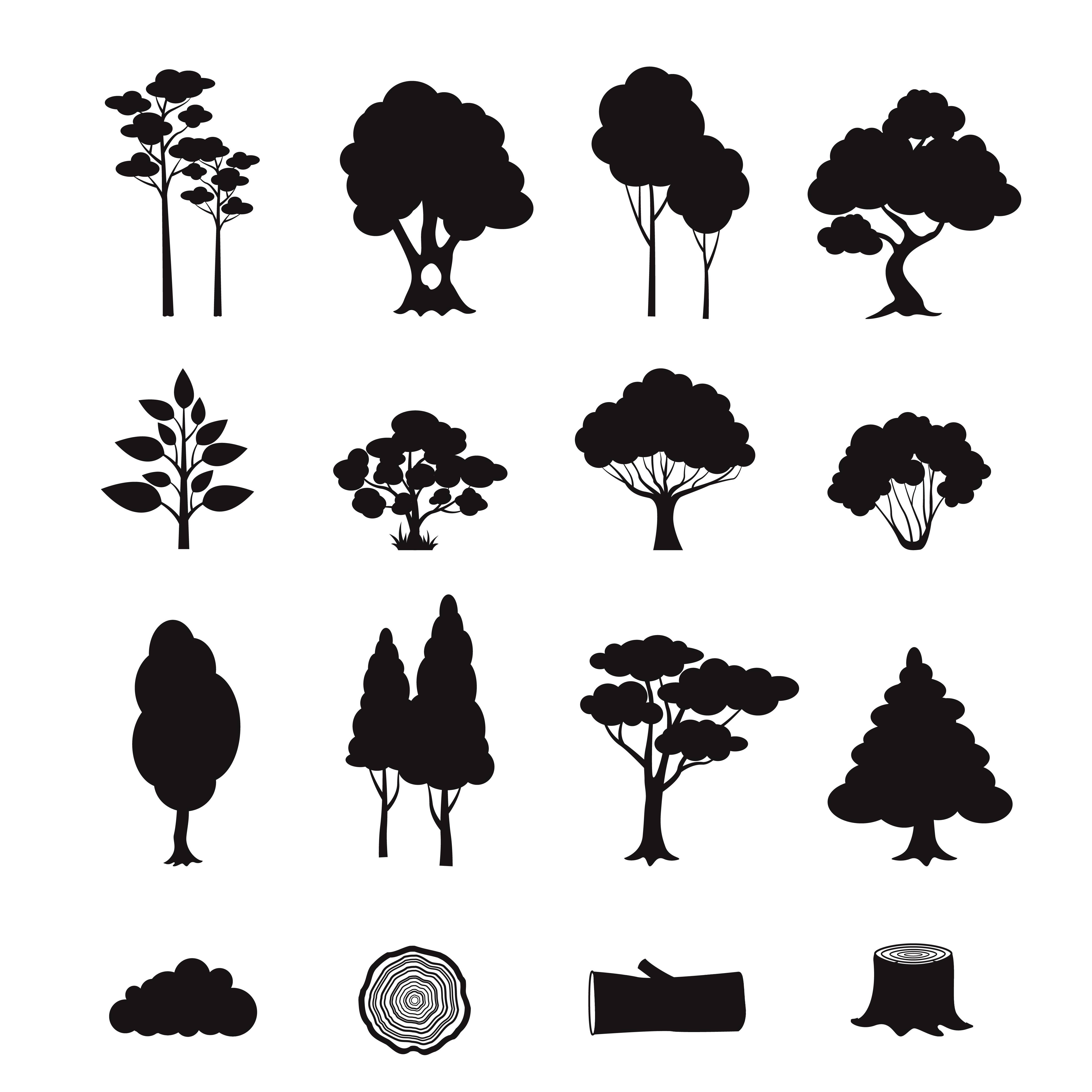 Forest Elements Black 462511 Vector Art at Vecteezy