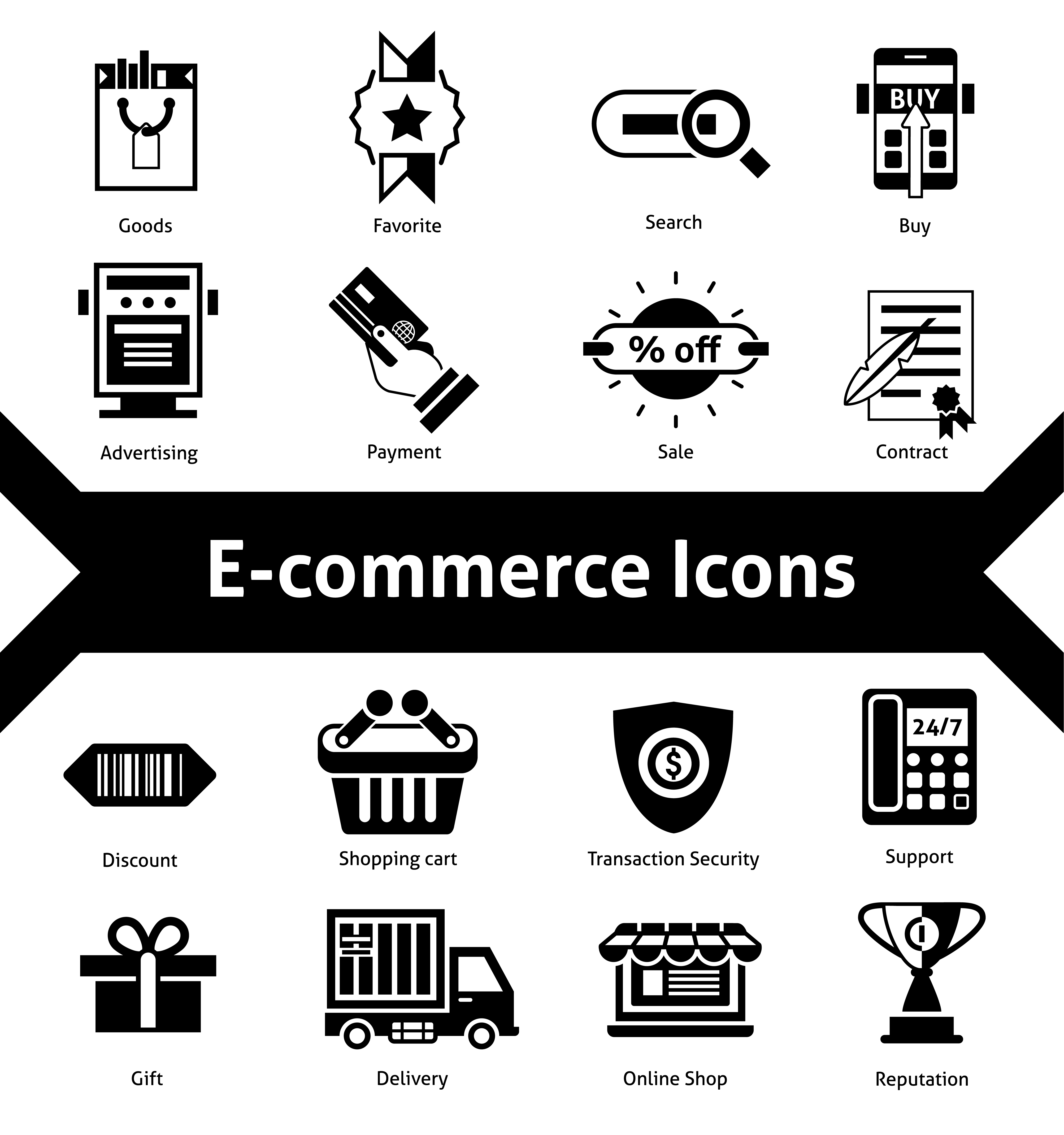 E-Commerce-Icons schwarz - Download Kostenlos Vector, Clipart Graphics ...