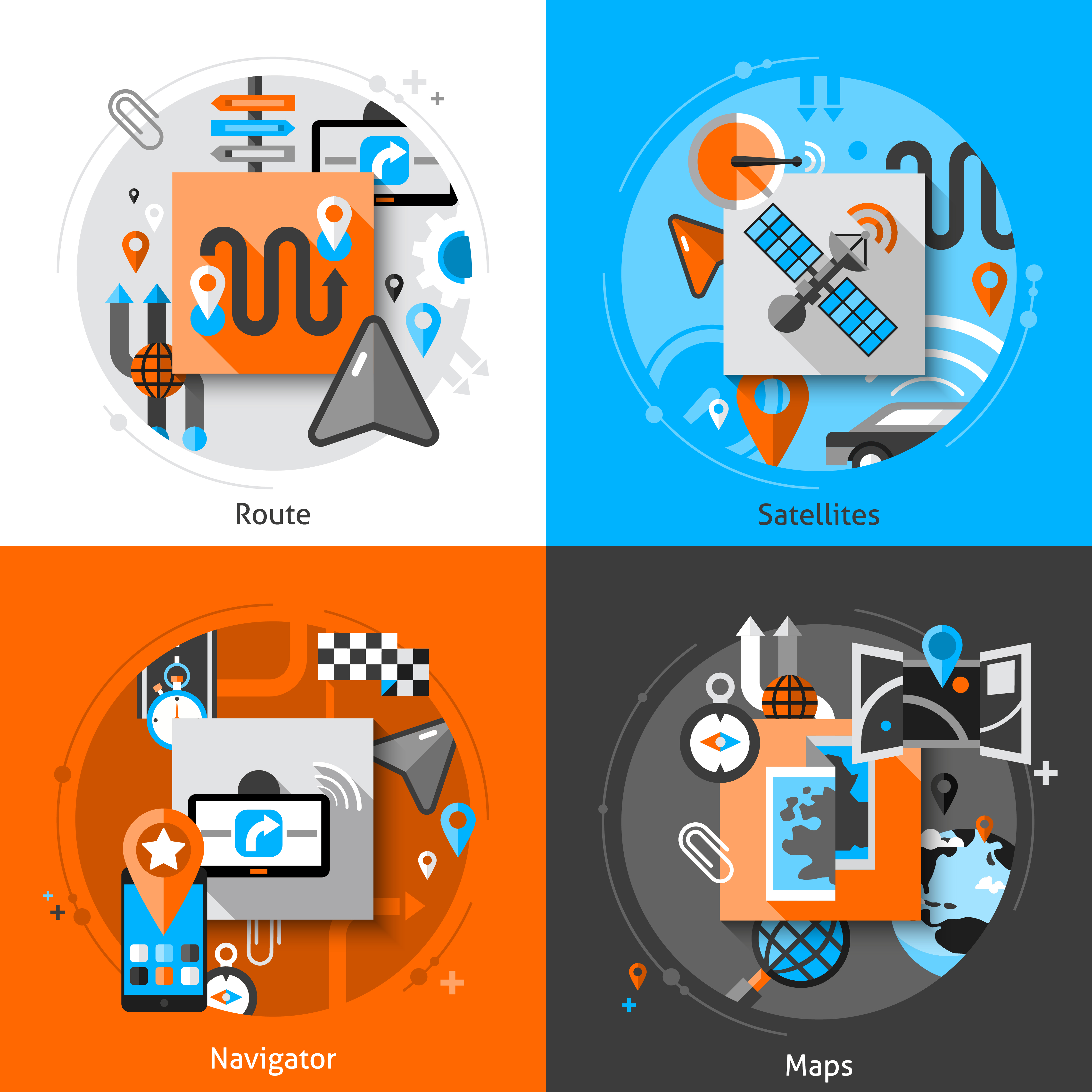 Navigation Icons Set 462871 Vector Art At Vecteezy
