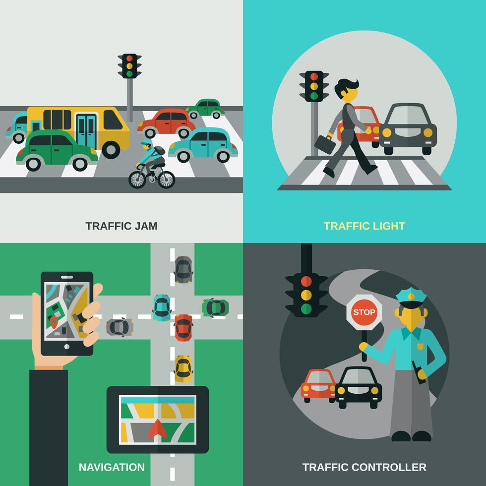 Traffic Concept Set 462920 Vector Art at Vecteezy